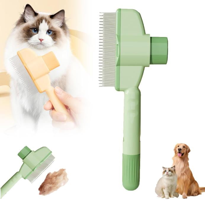 Upgraded Flea Comb, 2025 New One-Click Self-Cleaning Pet Hair Removal ...