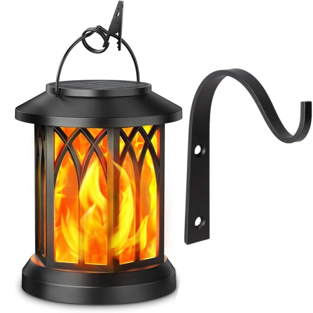 Upgraded Flickering Flame Solar Lantern Outdoor Waterproof Light, Solar ...