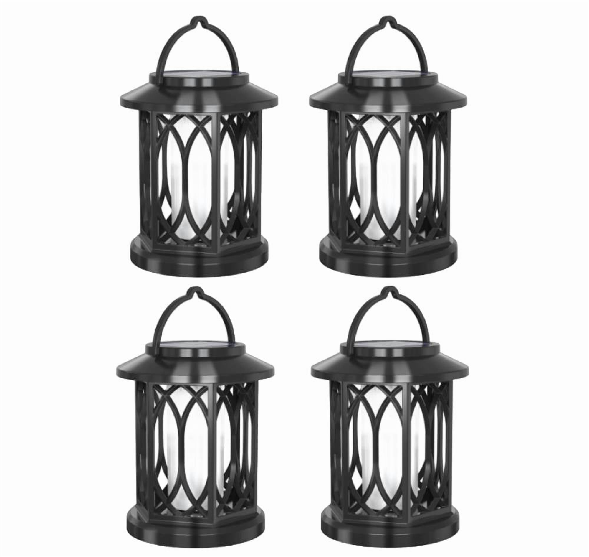 Upgraded Flickering Flame Solar Lanterns Outdoor Waterproof,Dancing ...