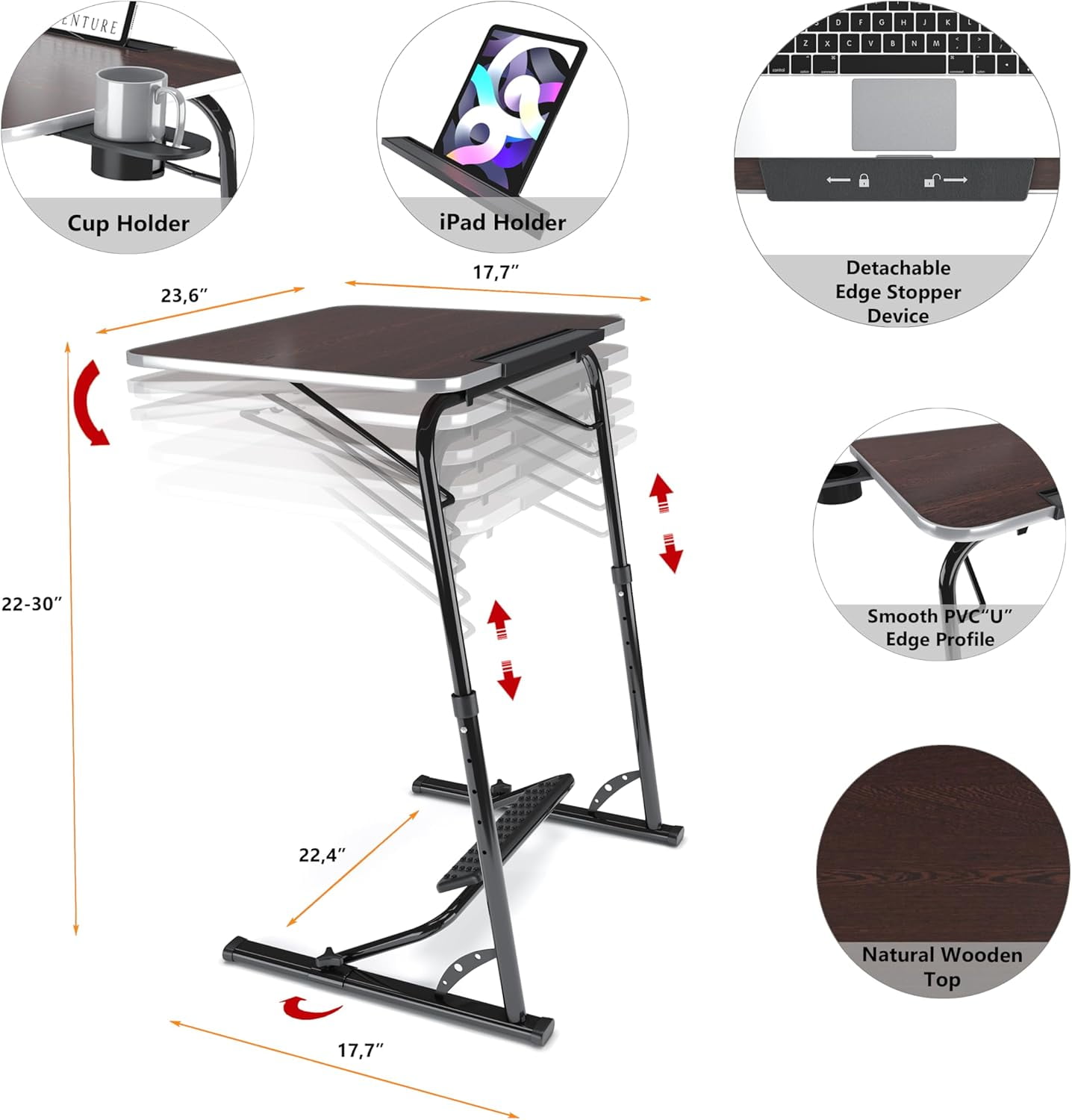 Upgraded Folding TV Tray Table - Extra Large & Sturdy Laptop Table for ...
