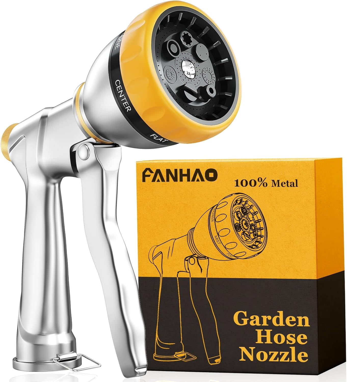 Upgraded Garden Hose Nozzle Sprayer, 100% Heavy Duty Metal Handheld ...