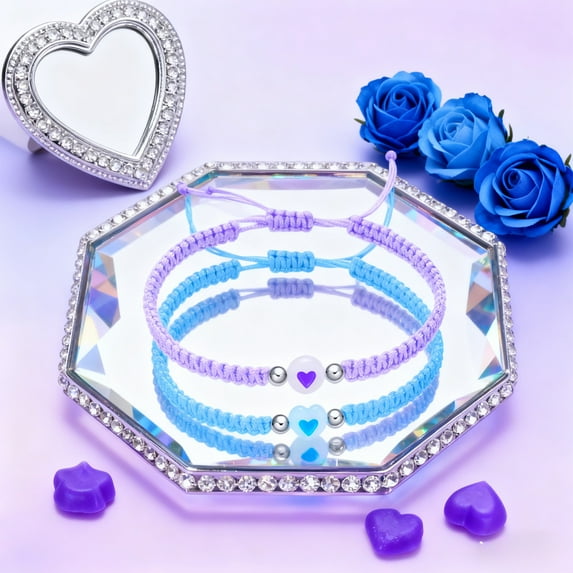 Upgraded Glow Couple Bracelet Valentine Heart Glow Handmade Bracelet ...