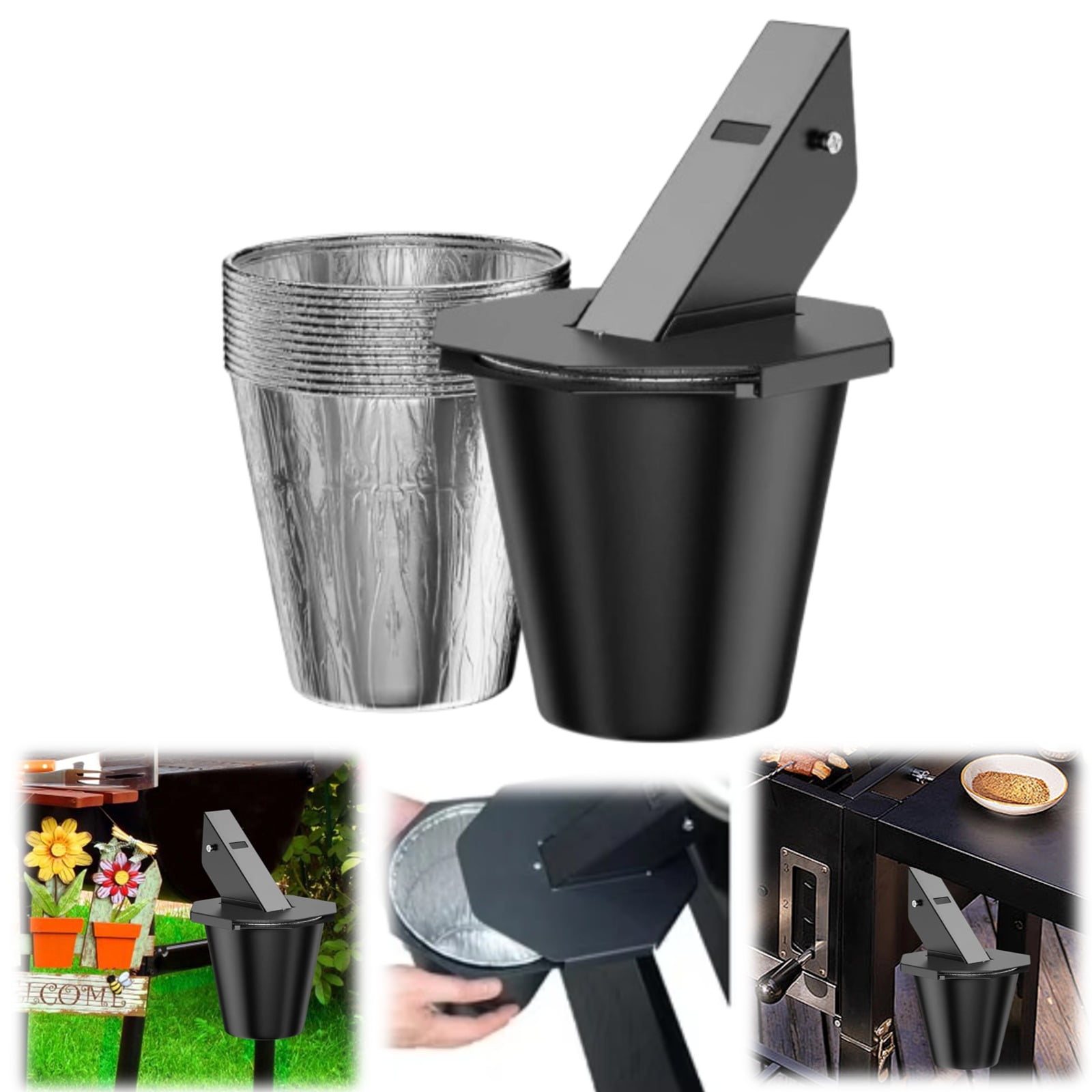 Upgraded Grease Bucket With Lid And Silicone Heavy Duty Steel Bucket ...