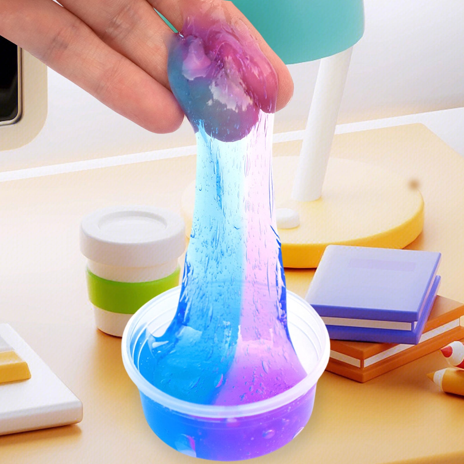 Upgraded HEROOY Crystal Slimes Clays Kit DIY Noodles Pulling Toy Fruit ...