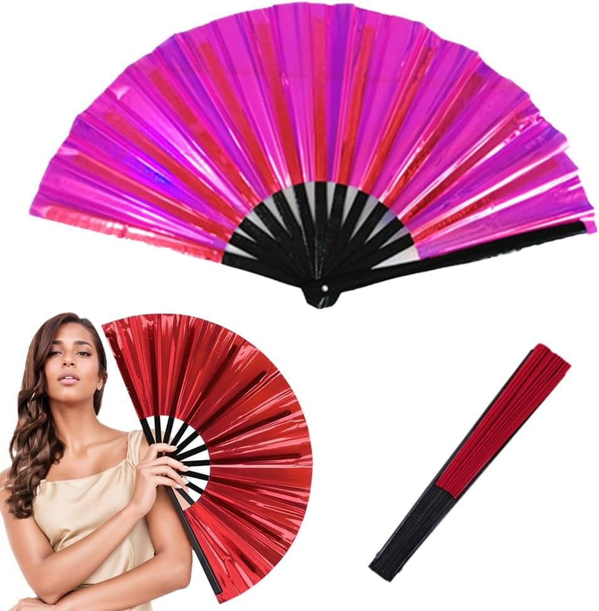Upgraded Hand Fan for Women Foldable, Line Dance Popping Fan,13 in ...