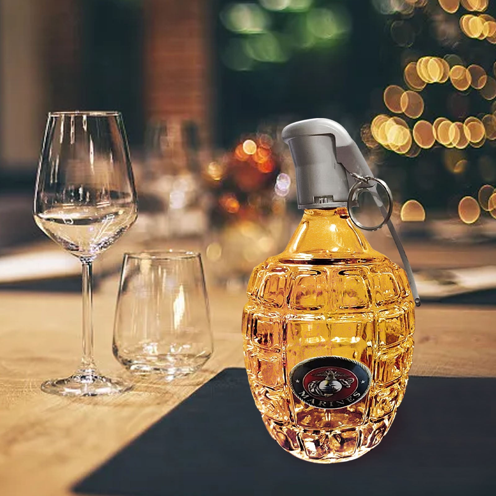 Upgraded Hand Grenade Whiskey Bottle, Engraved Hand-Grenade Shape Glass ...