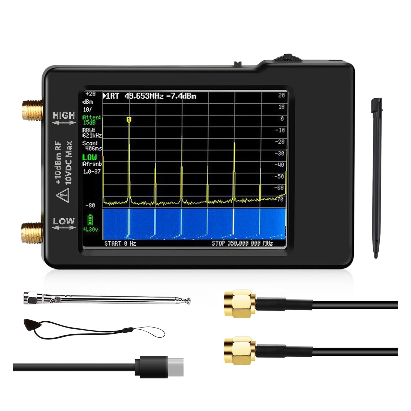 Upgraded Hand Held Spectrum Analyzer 2.8" Display 100kHz To 960MHz With ...