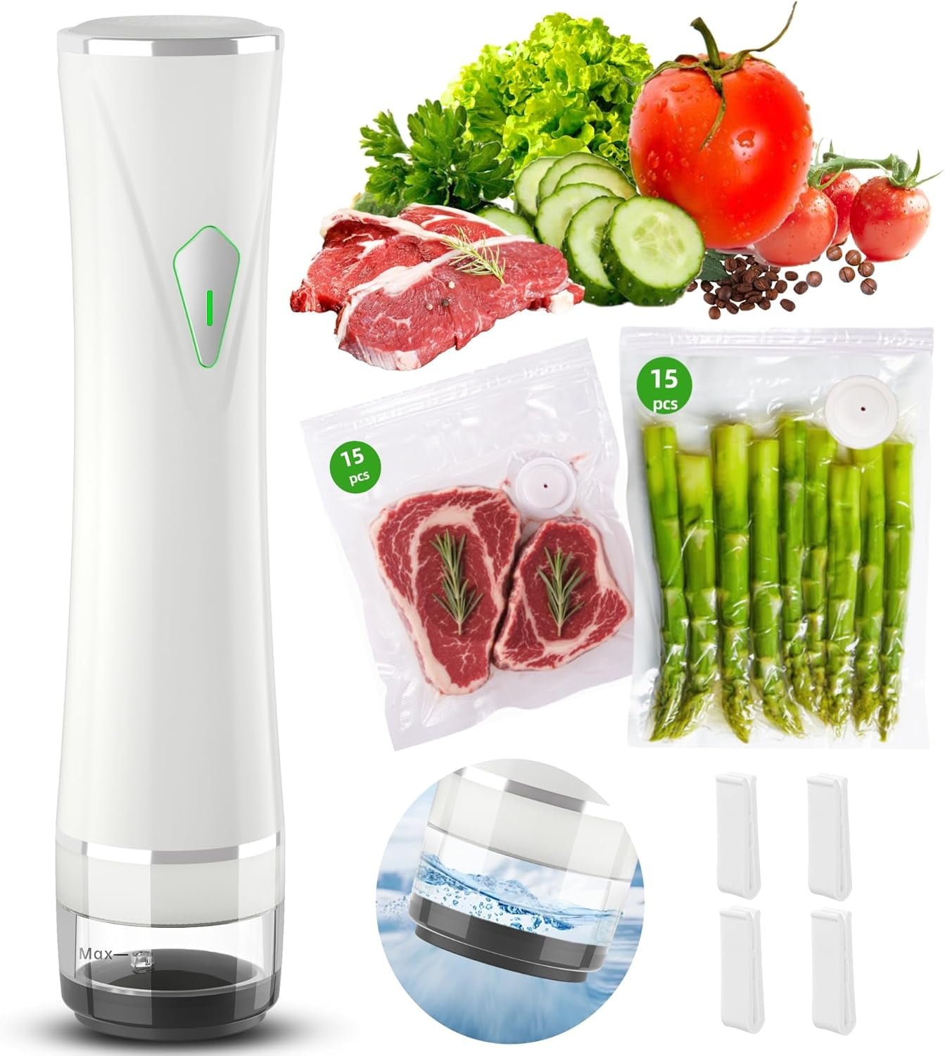 Upgraded Handheld Vacuum Sealer for Food, Portable Vacuum Sealer ...