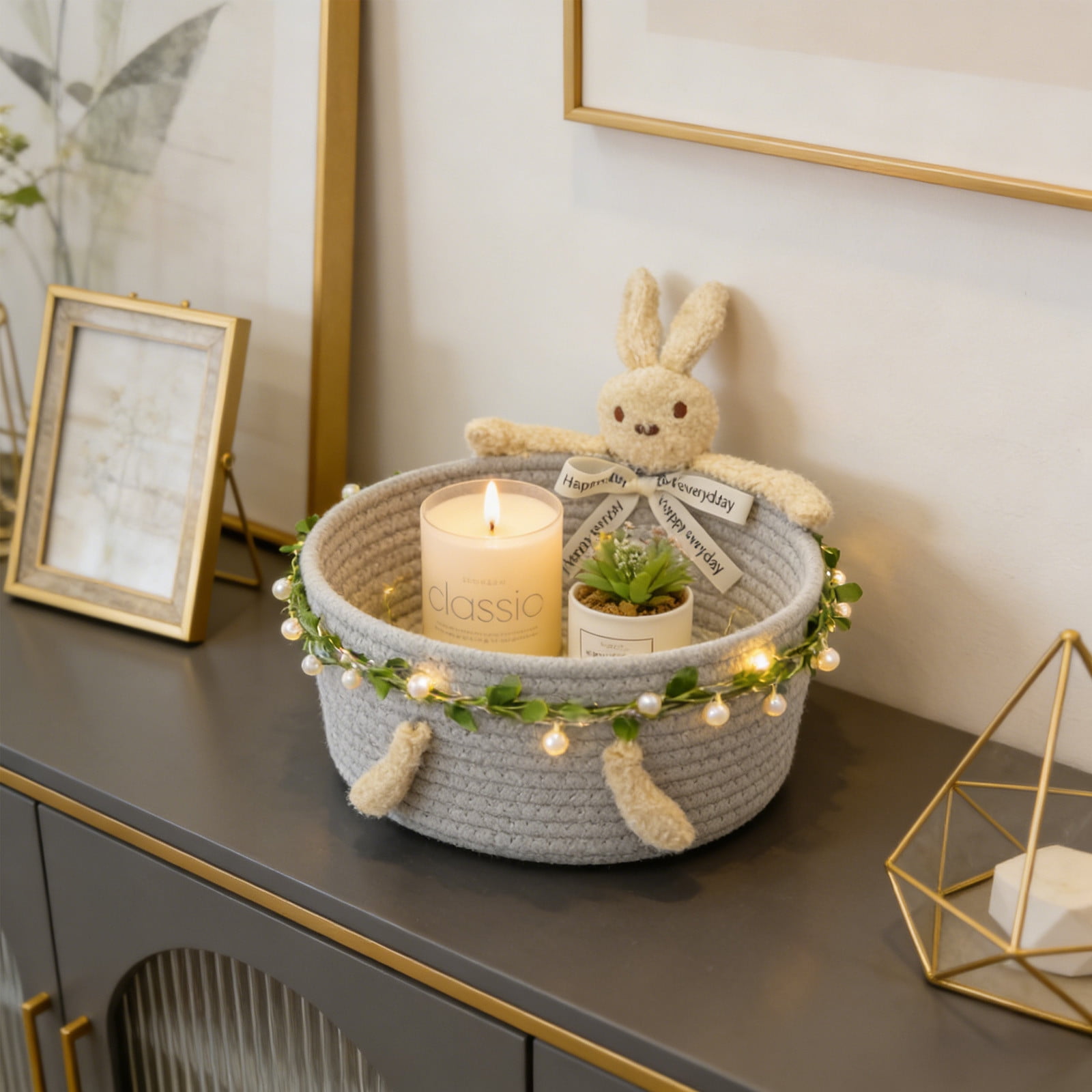 Upgraded Handmade Woven Basket Storage Box Miscellaneous Storage Basket ...