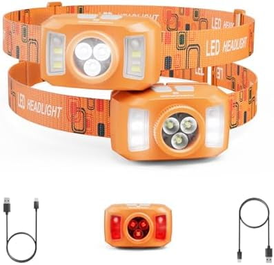 Upgraded Headlamp Rechargeable, Ultra Bright Headlight Flashlight with ...