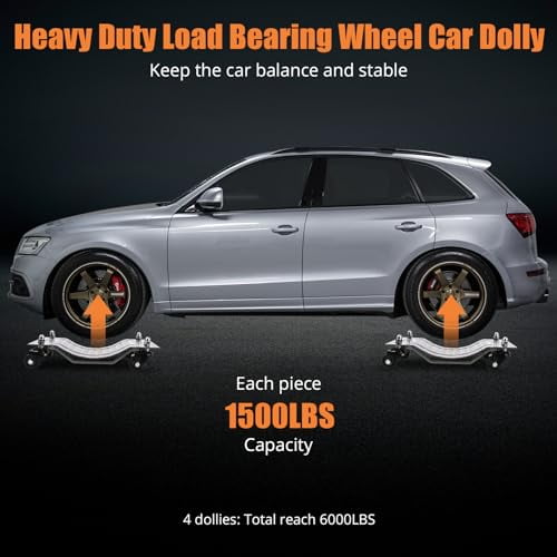 Upgraded Heavy Duty Wheel Dolly Car,6000 Lbs Nylon Wheel Dolly,4 Piece ...