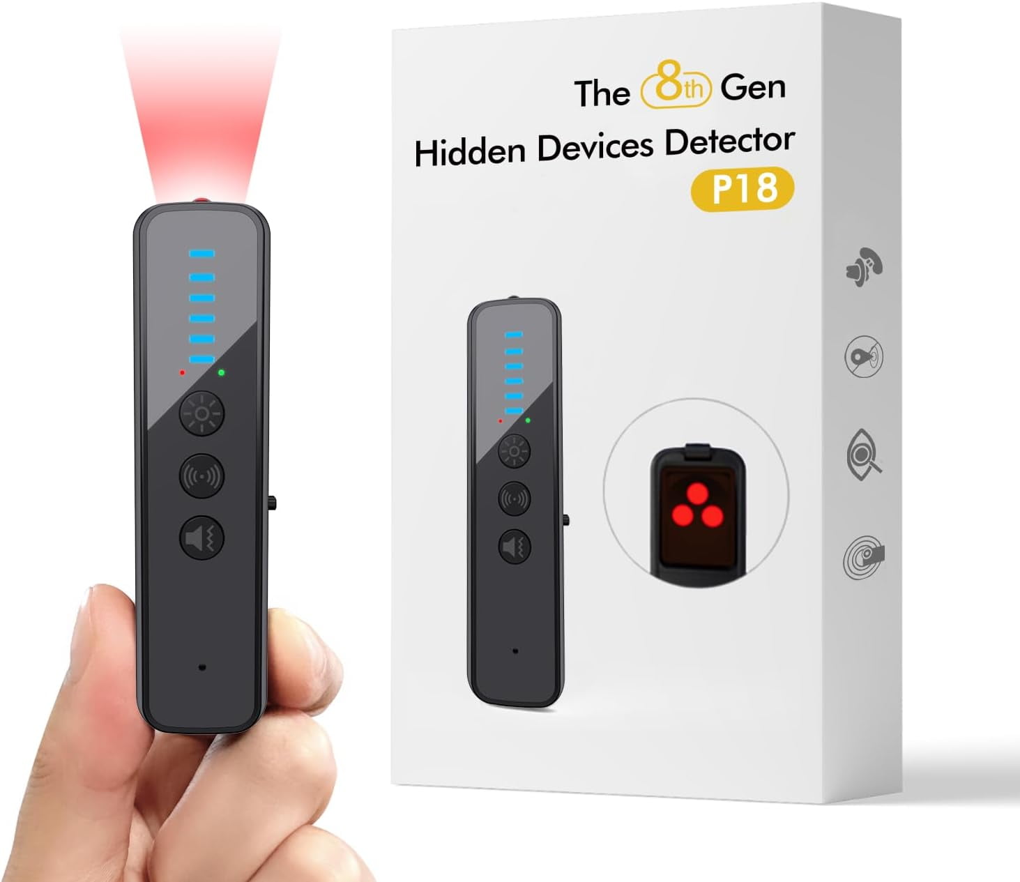 Upgraded Hidden Camera Detector - AI-Powered Anti-Spy Device, GPS ...