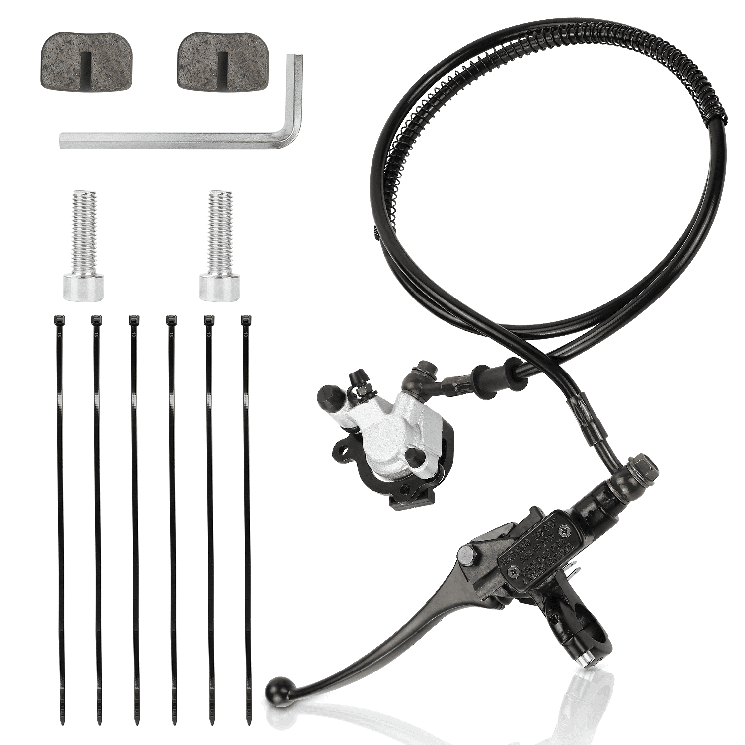 Upgraded Hydraulic Brake System Hand Brake Master Cylinder Caliper with Brake Pad Assembly 50 ...