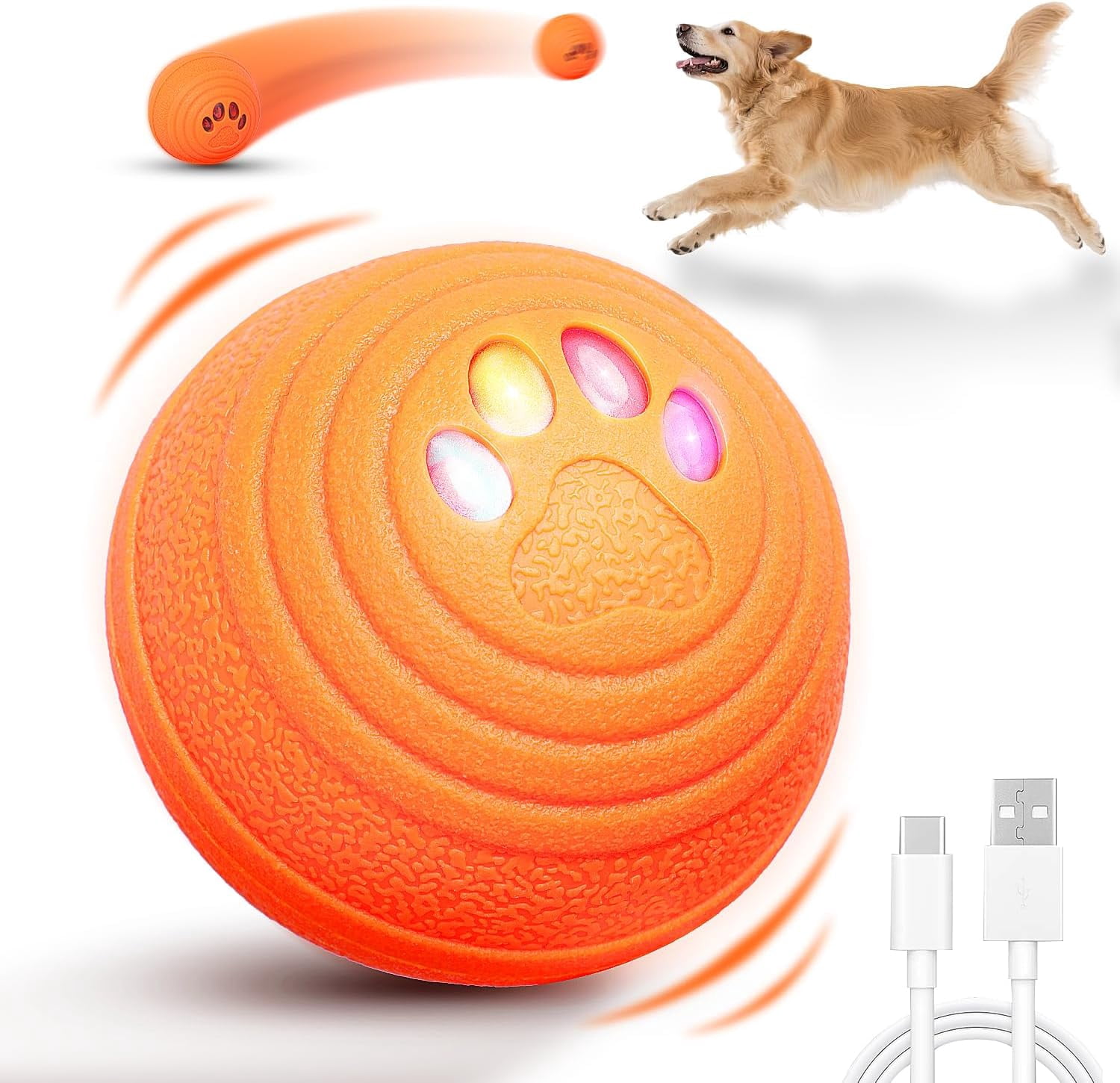 Upgraded Interactive Dog Toys, Motion Activated Automatic Rolling Dog ...