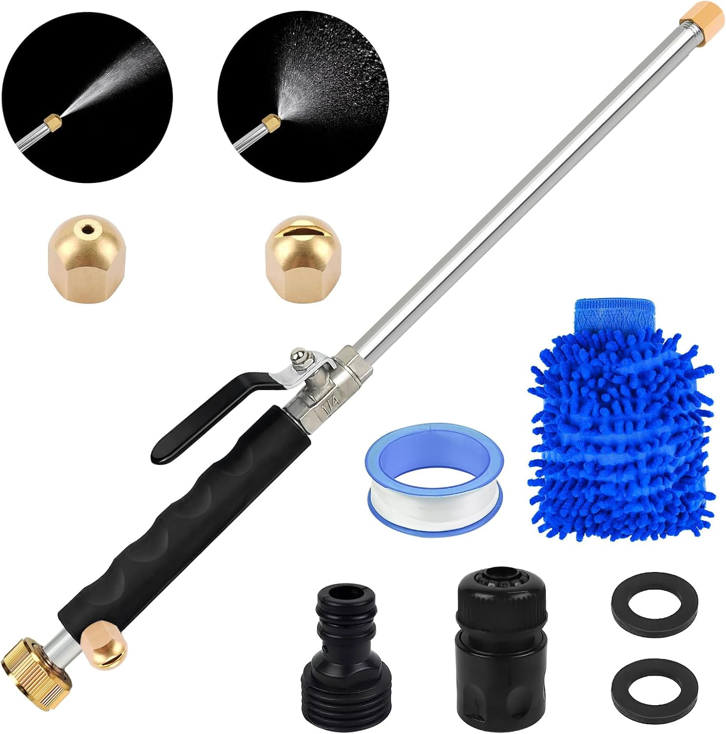 Upgraded Jet Nozzle Power Washer for Garden Hose, 2-in-1 Jet Nozzle ...