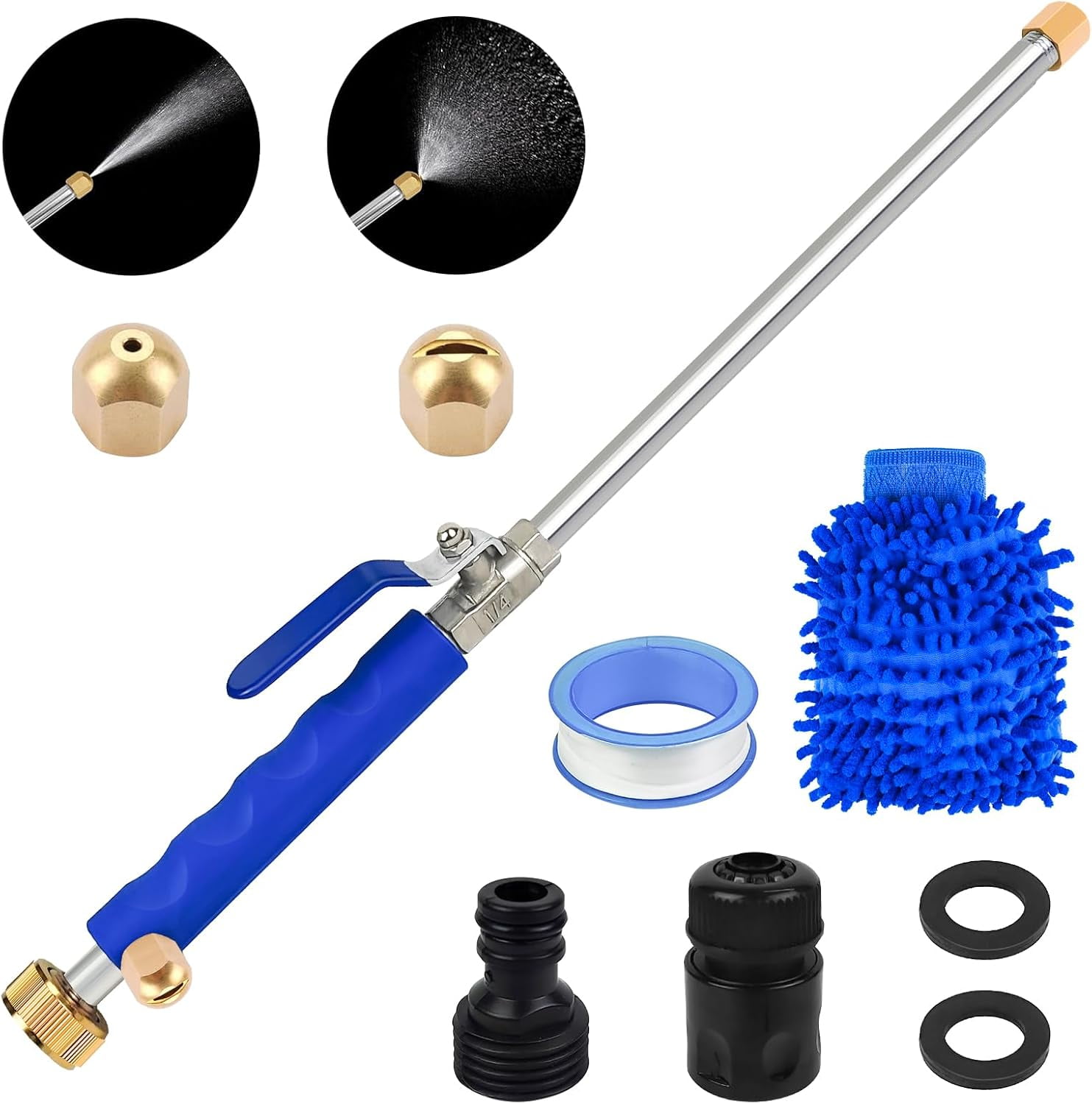 Upgraded Jet Nozzle Power Washer for Garden Hose, 2-in-1 Jet Nozzle ...