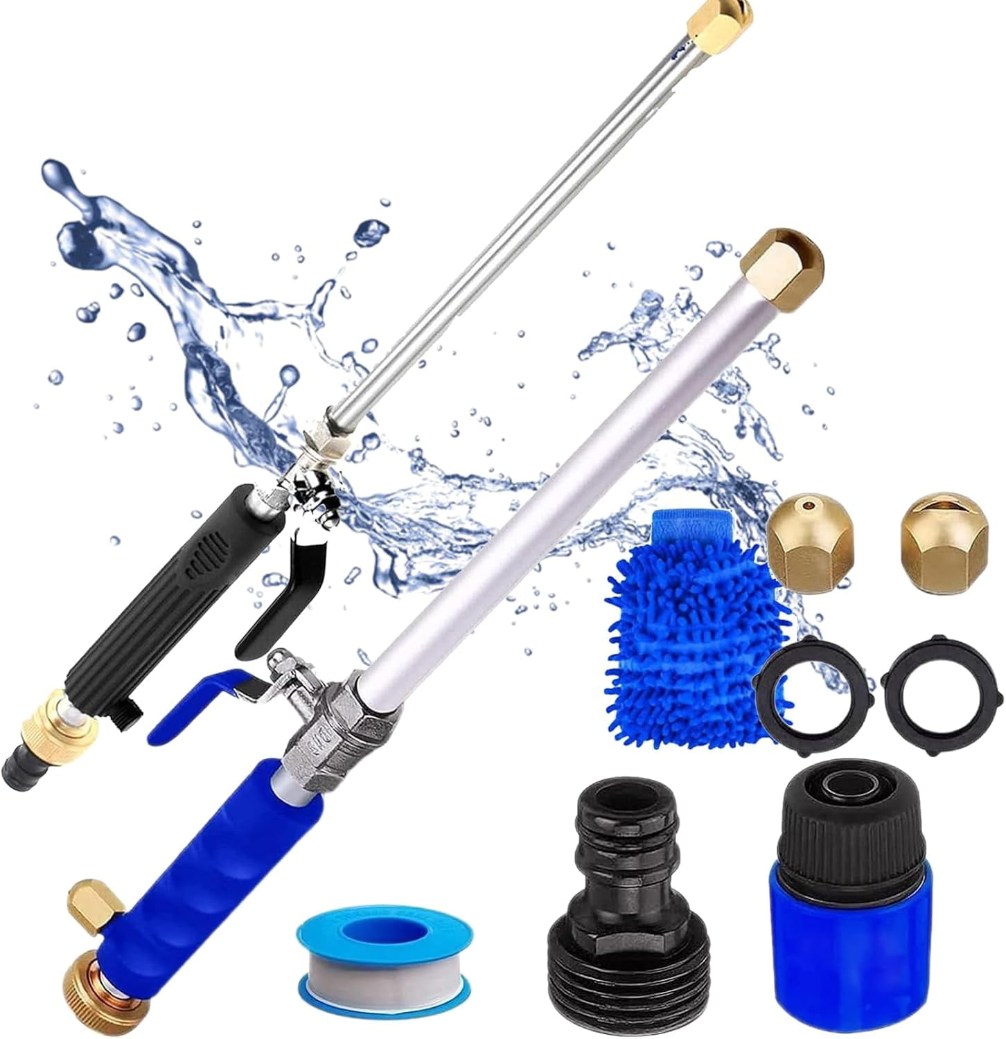 Upgraded Jet Nozzle Power Washer for Garden Hose, 2-in-1 Portable Power ...