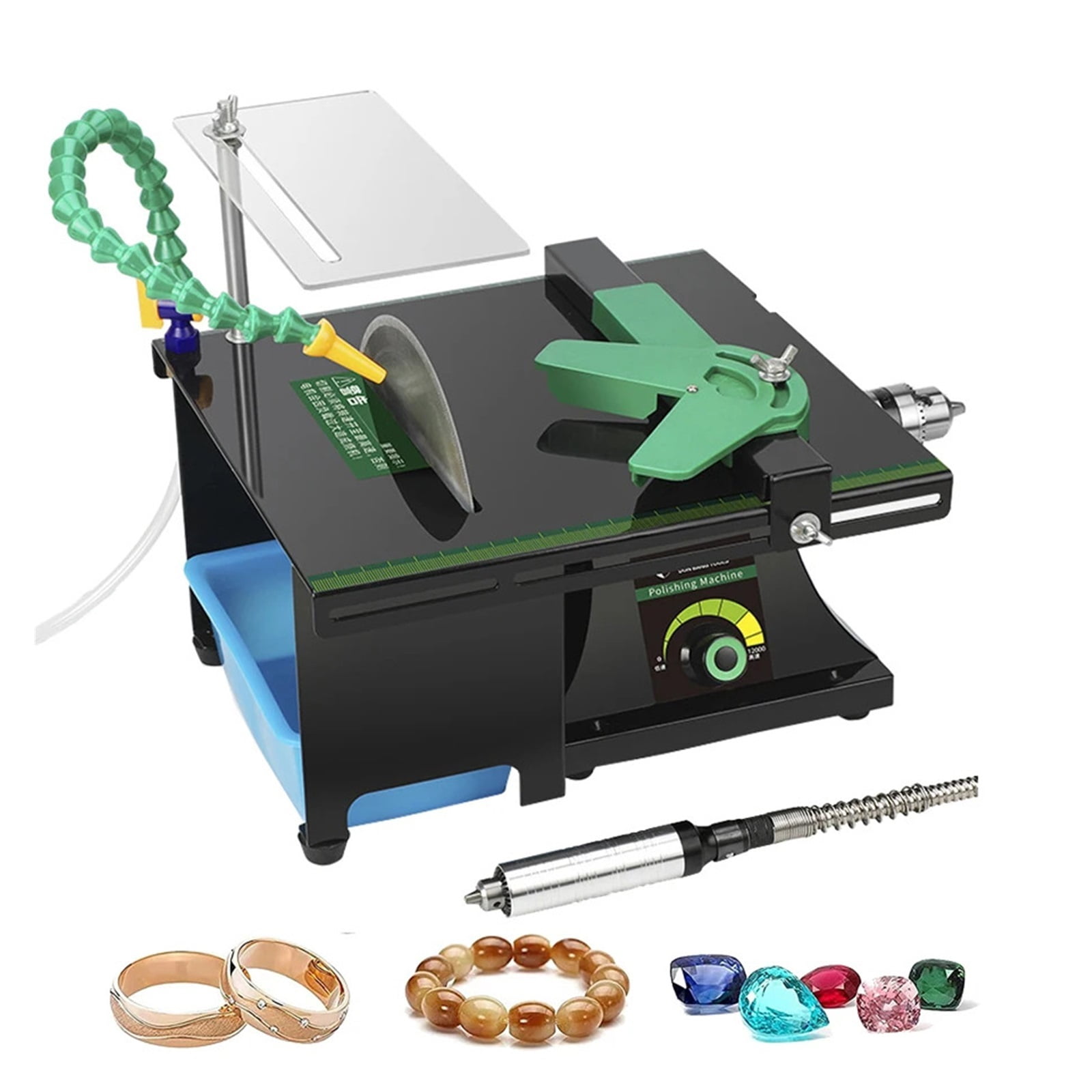 Upgraded Jewelry Polishing Buffer Machine, Bench Lathe Rock Polisher ...