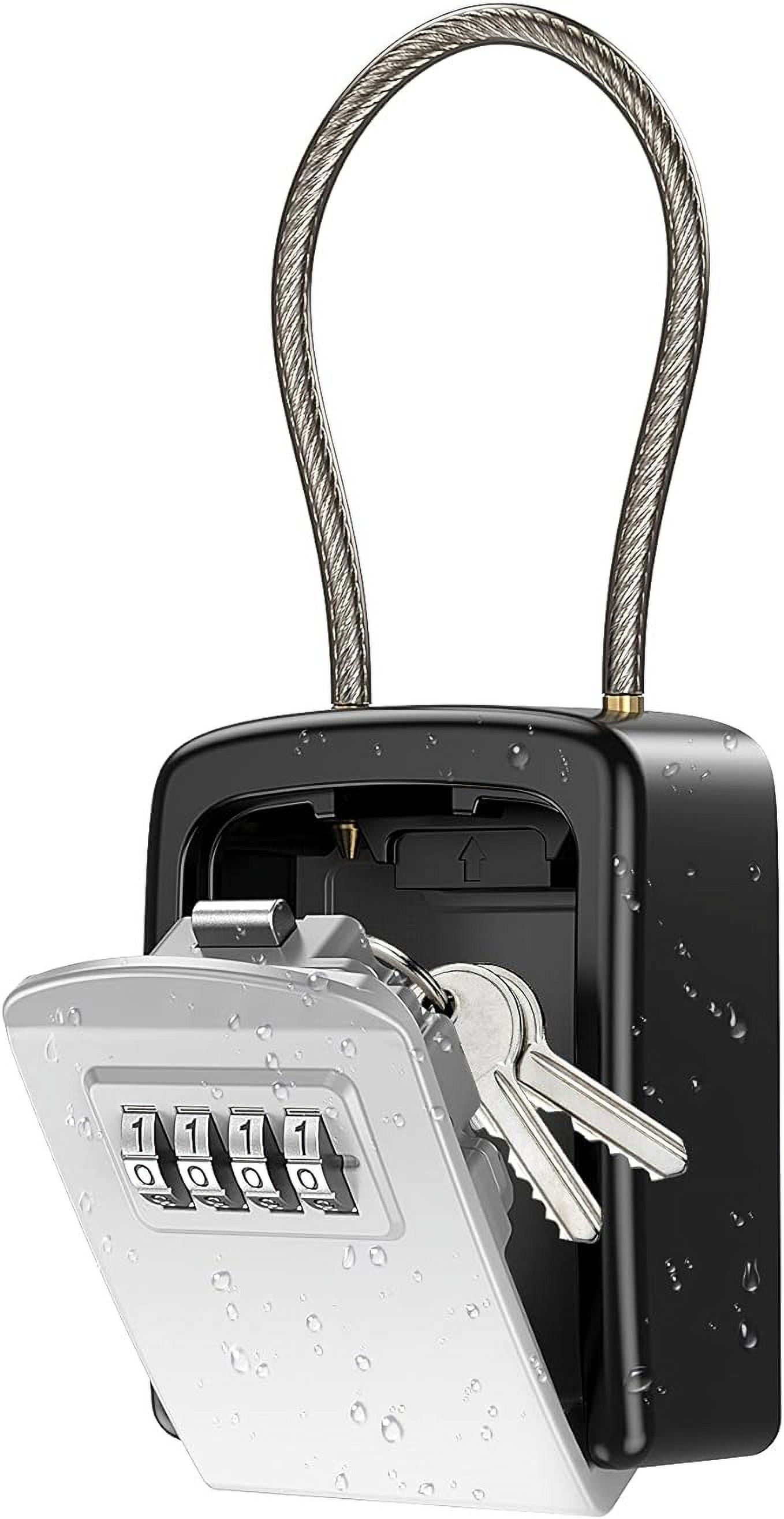 Upgraded Key Lock Box, Safe Lock Box for Keys with Removable Shackle, 4 ...