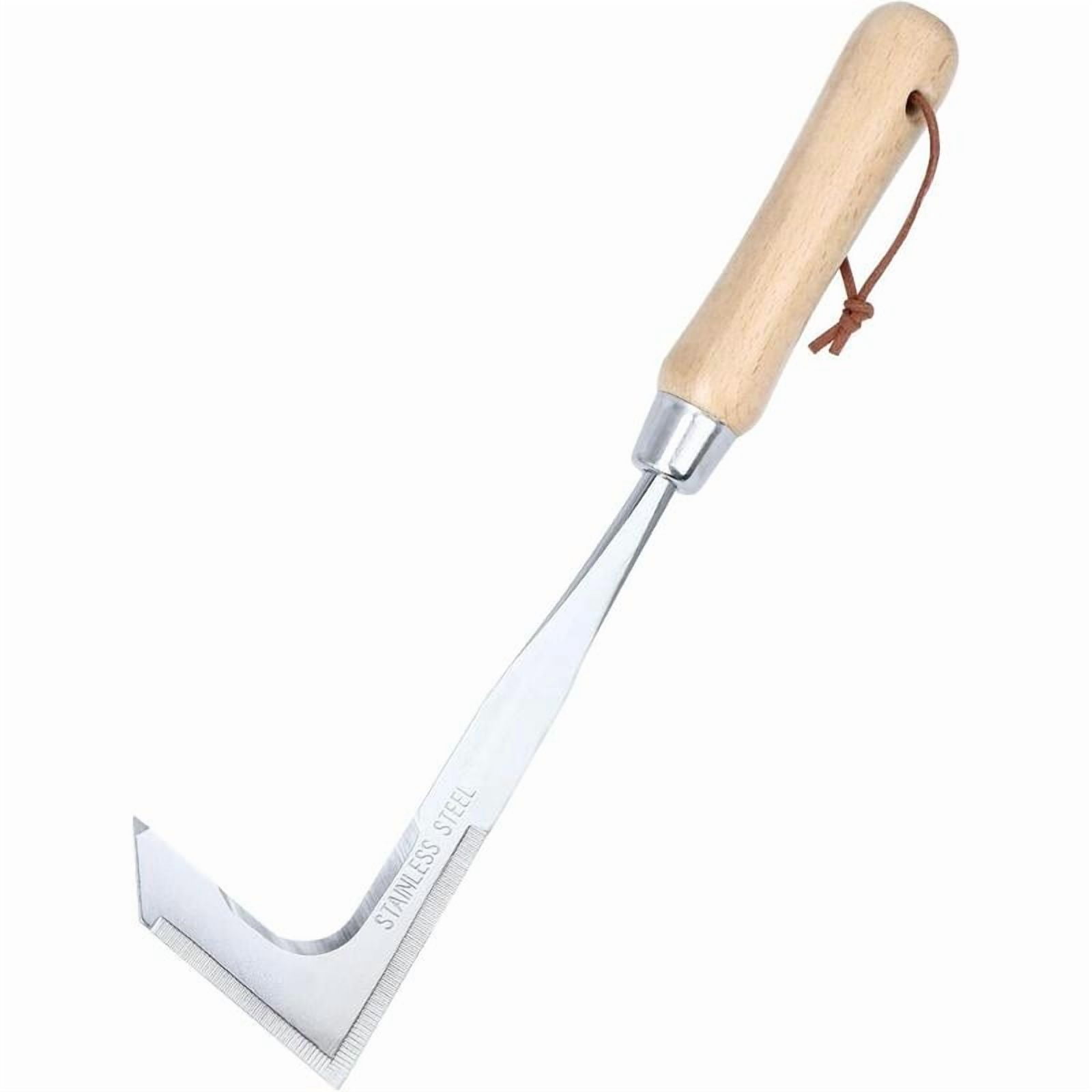 Upgraded L-Shaped Manual Weeder with Sharp Hook Point, Beech Wood ...