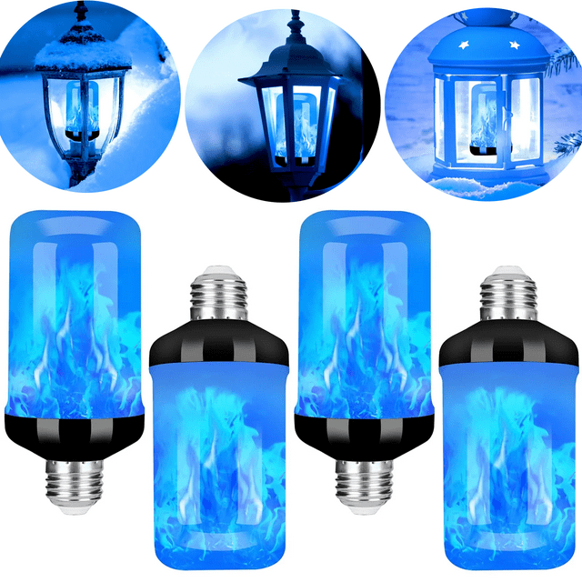 Upgraded LED Flame Light Bulb, 4 Modes Fire Flame Light Bulbs with ...