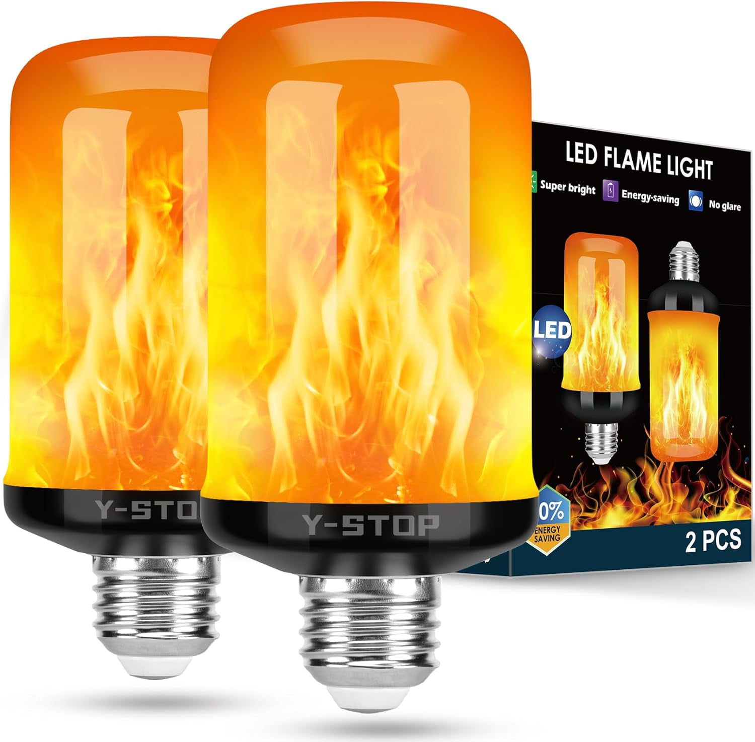 Upgraded LED Flame Light Bulbs, 4 Modes Flickering Light Bulb with ...