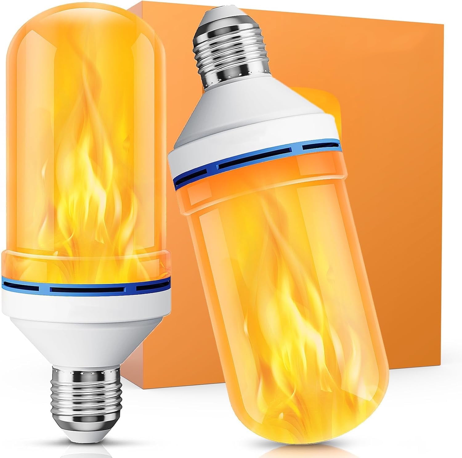 Upgraded LED Flame Light Bulbs,Genreen 4-Mode Flickering Light Bulbs ...