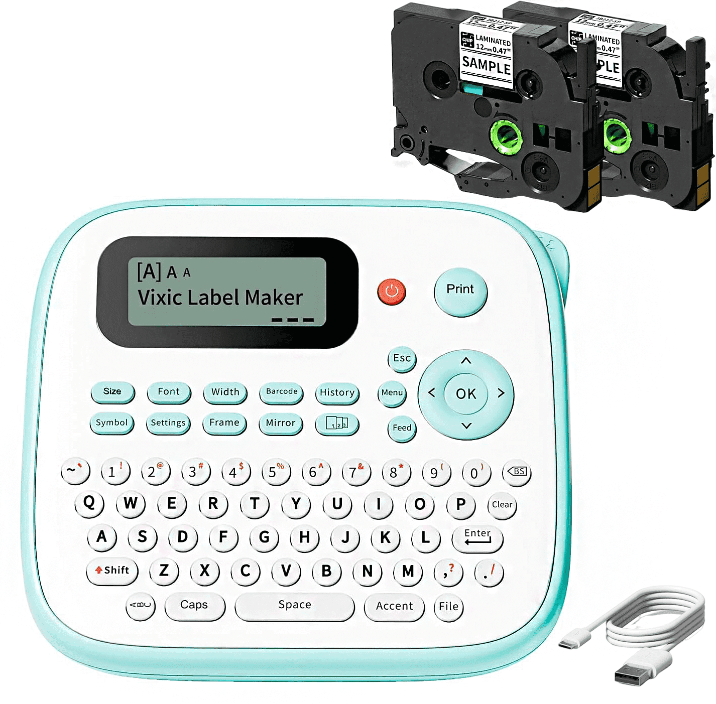 Phomemo Upgraded Label Maker D210S, QWERTY Keyboard Label Printer with ...