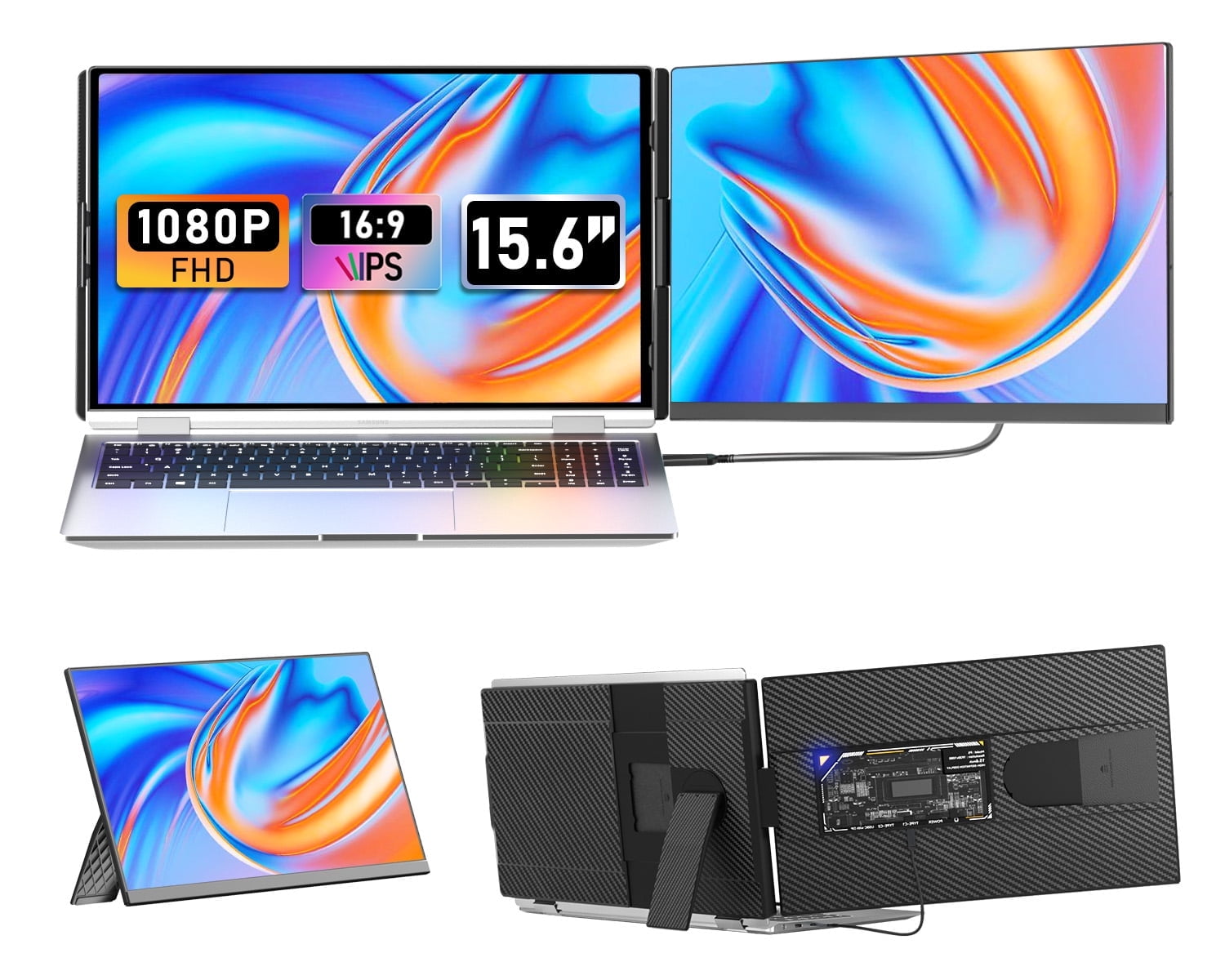 Upgraded Laptop Screen Extender - 15.6" FHD 1080P Portable Monitor for ...