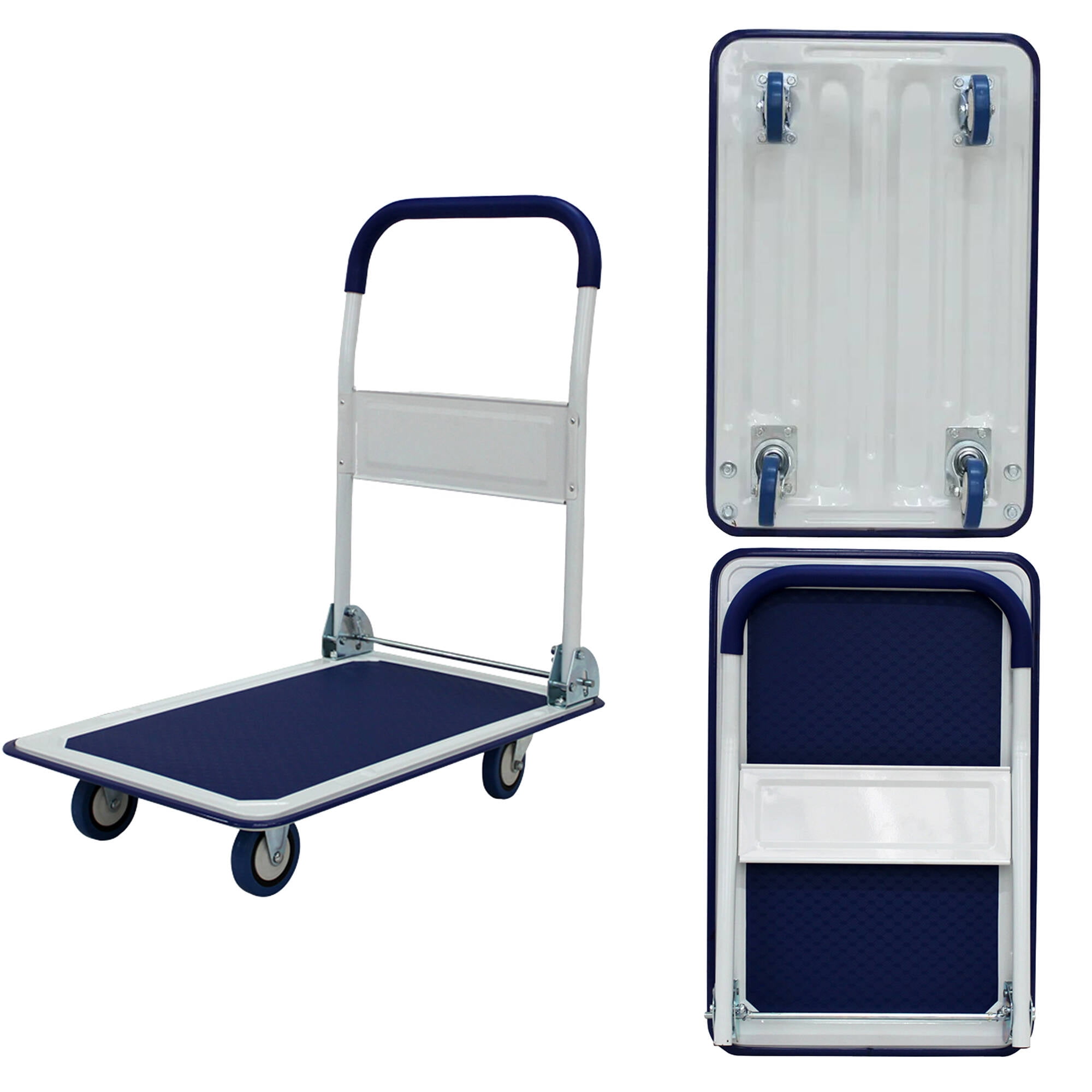 Upgraded Large Foldable Push Cart Dolly | 330 lbs. Capacity Moving Platform Hand Truck | Heavy ...