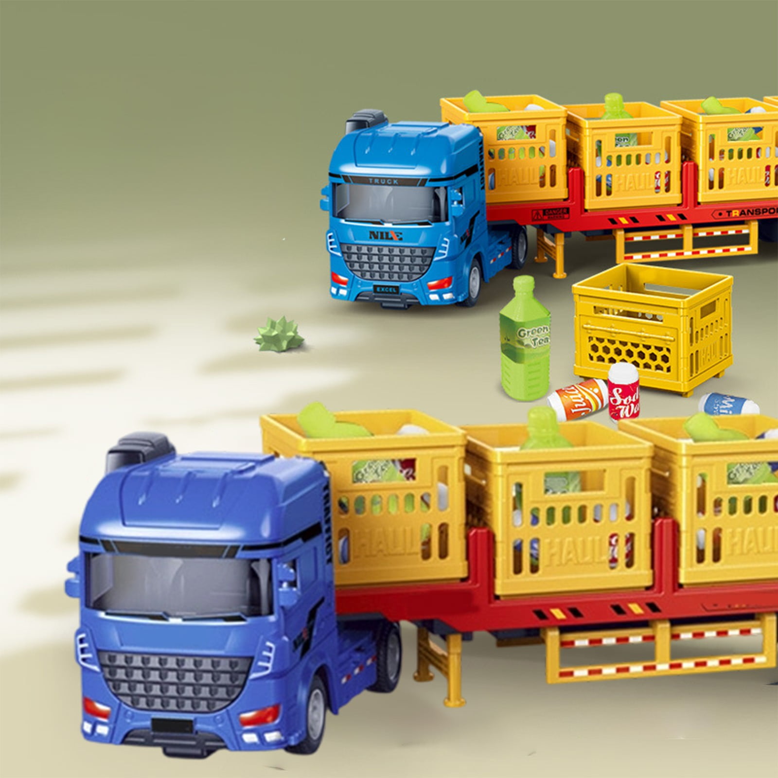 Upgraded Large Transport Vehicle Toy Children's Simulation Trailer ...