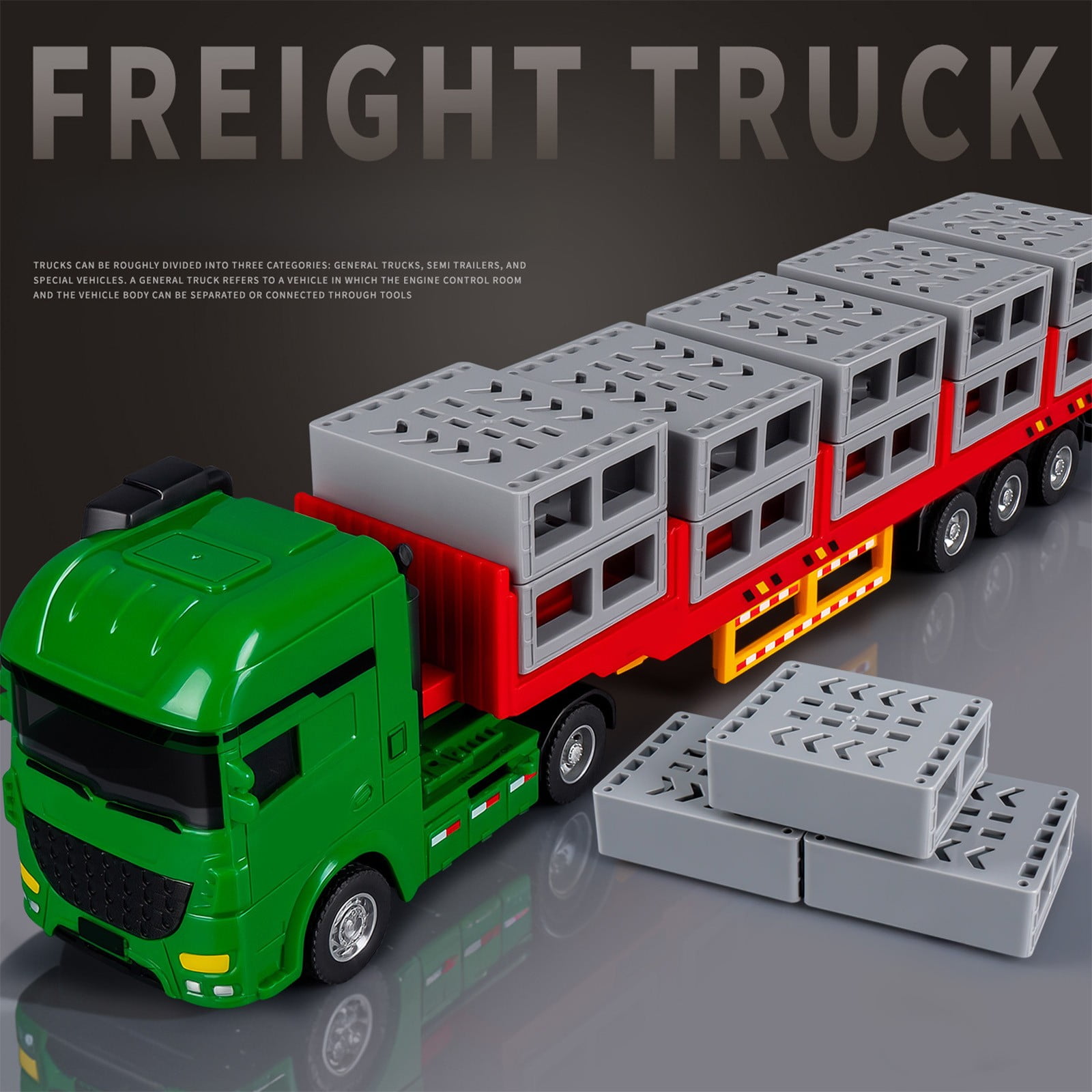 Upgraded Large Transport Vehicle Toy Children's Simulation Trailer ...