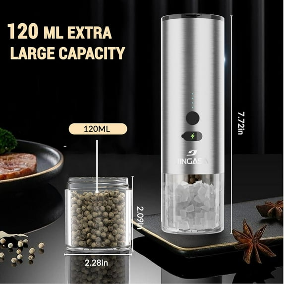 [Upgraded Larger Capacity] Electric Salt and Pepper Grinder Set with ...