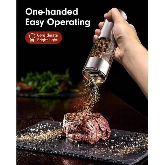 Upgraded Larger Capacity Electric Salt and Pepper Grinder Set ...