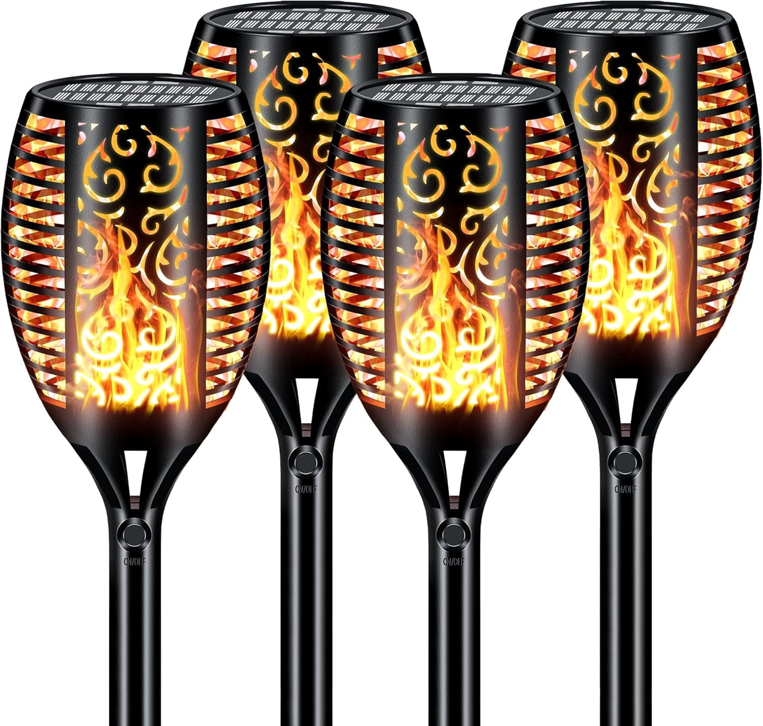 Upgraded Larger Solar Lights Outdoor Waterproof 96 LED, 43" Outdoor ...