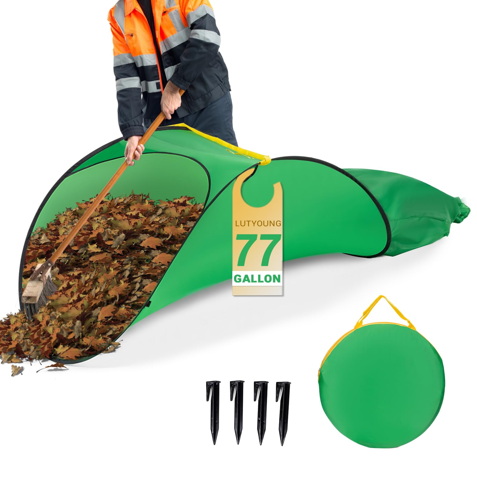 Upgraded Lawn and Leaf Collector 77 Gallon with 230D Thickened Leaf ...