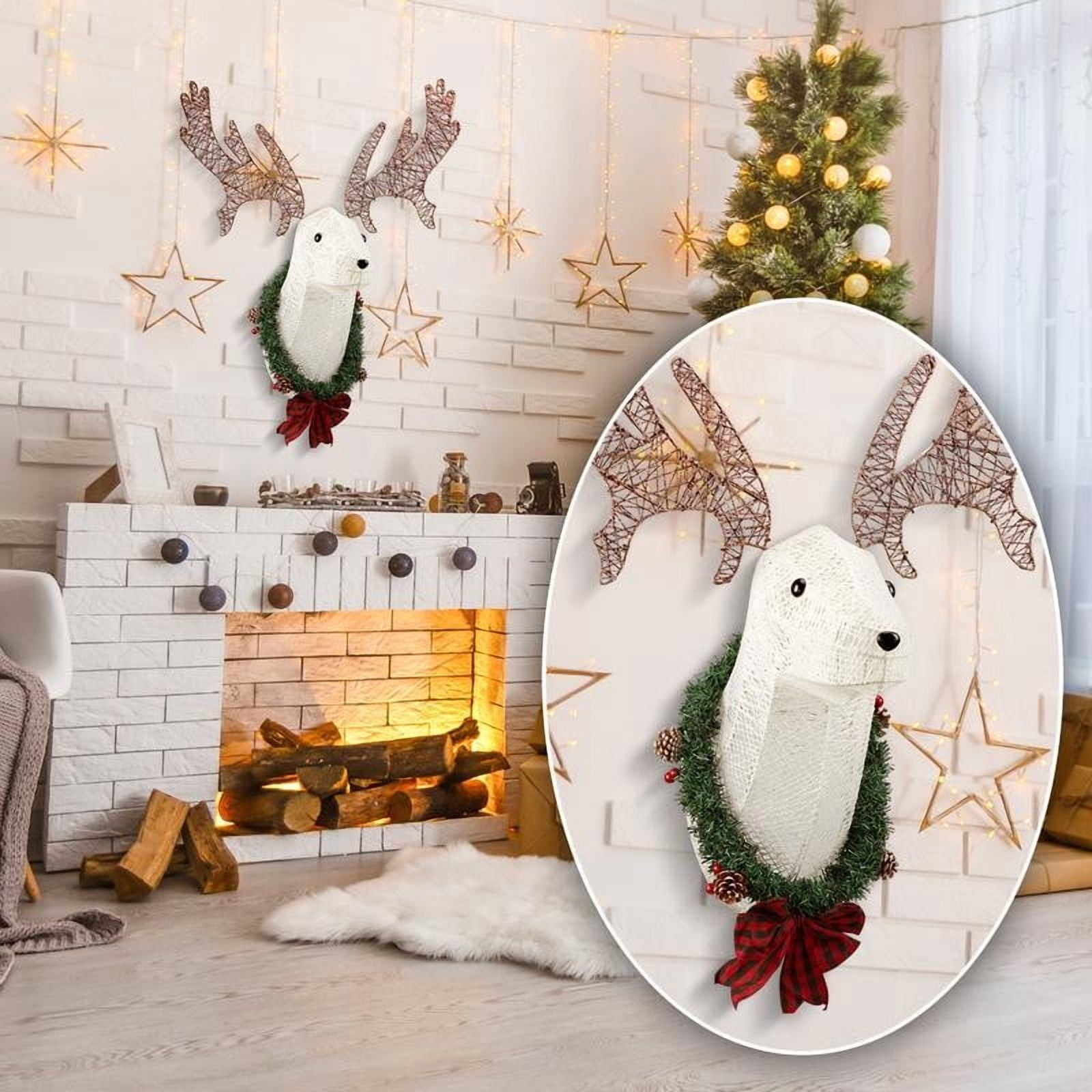 Upgraded Lighted Christmas Rudolph Reindeer Head Wall Decor O - Walmart.com