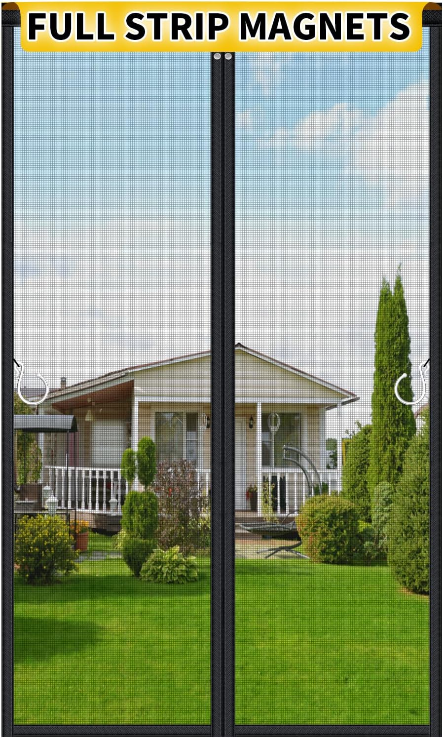 Upgraded Magnetic Screen Door Mesh, Full Strip Magnets, Heavy Duty ...