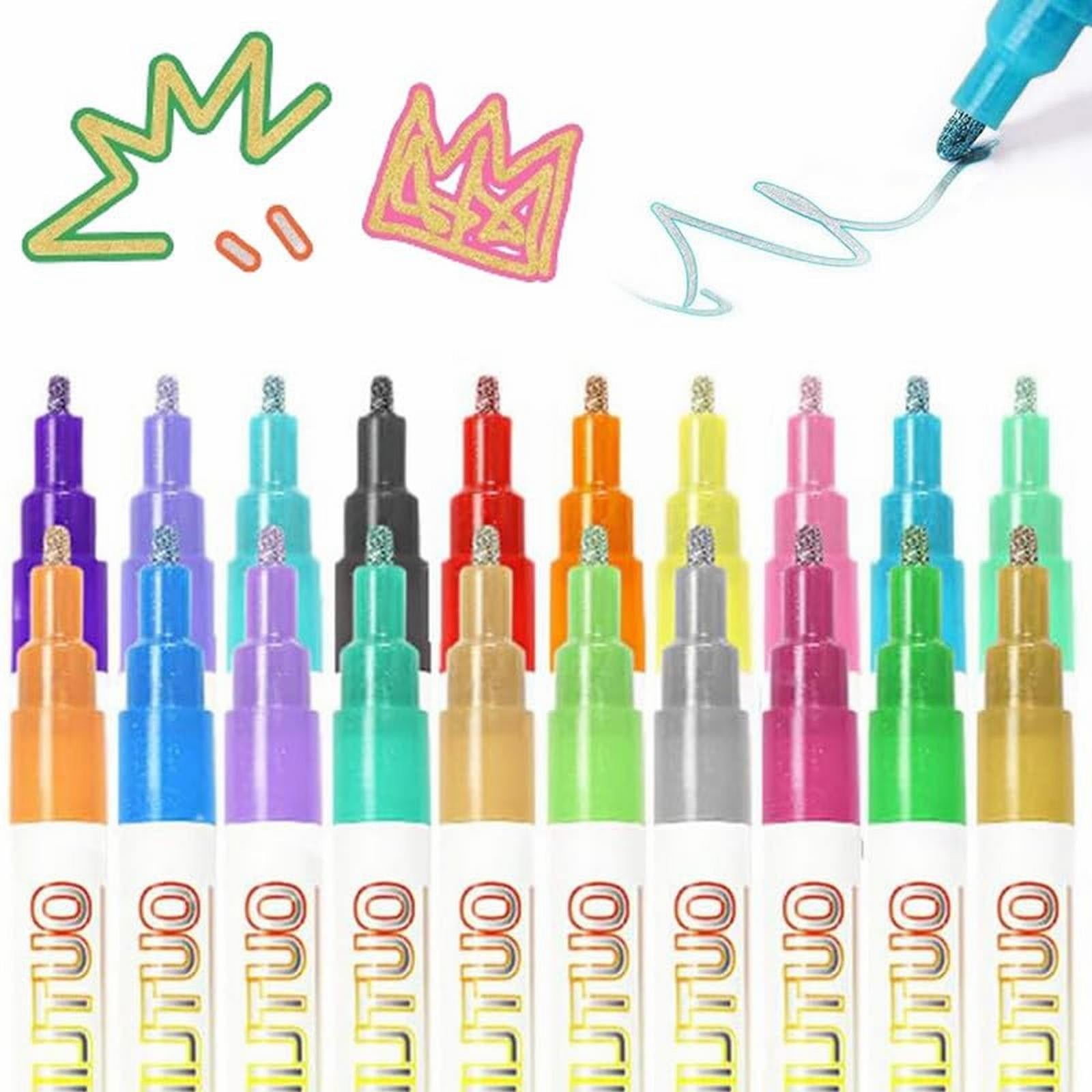 Upgraded Marker Pen For Highlight 2024 New Glitter Gel Pens Double Line ...