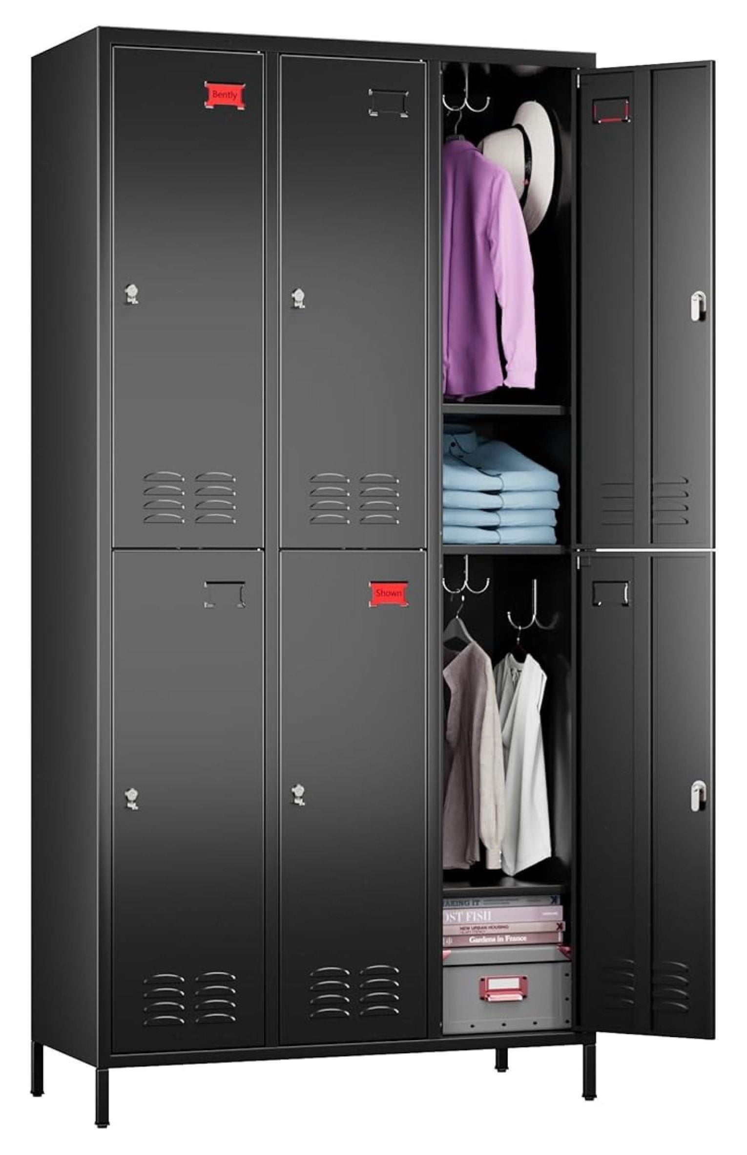 Upgraded Metal Storage Locker for Employees, 6 Doors Metal Lockers ...