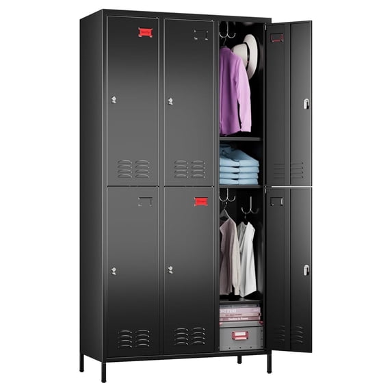 Upgraded Metal Storage Locker for Employees, 6 Doors Metal Lockers ...