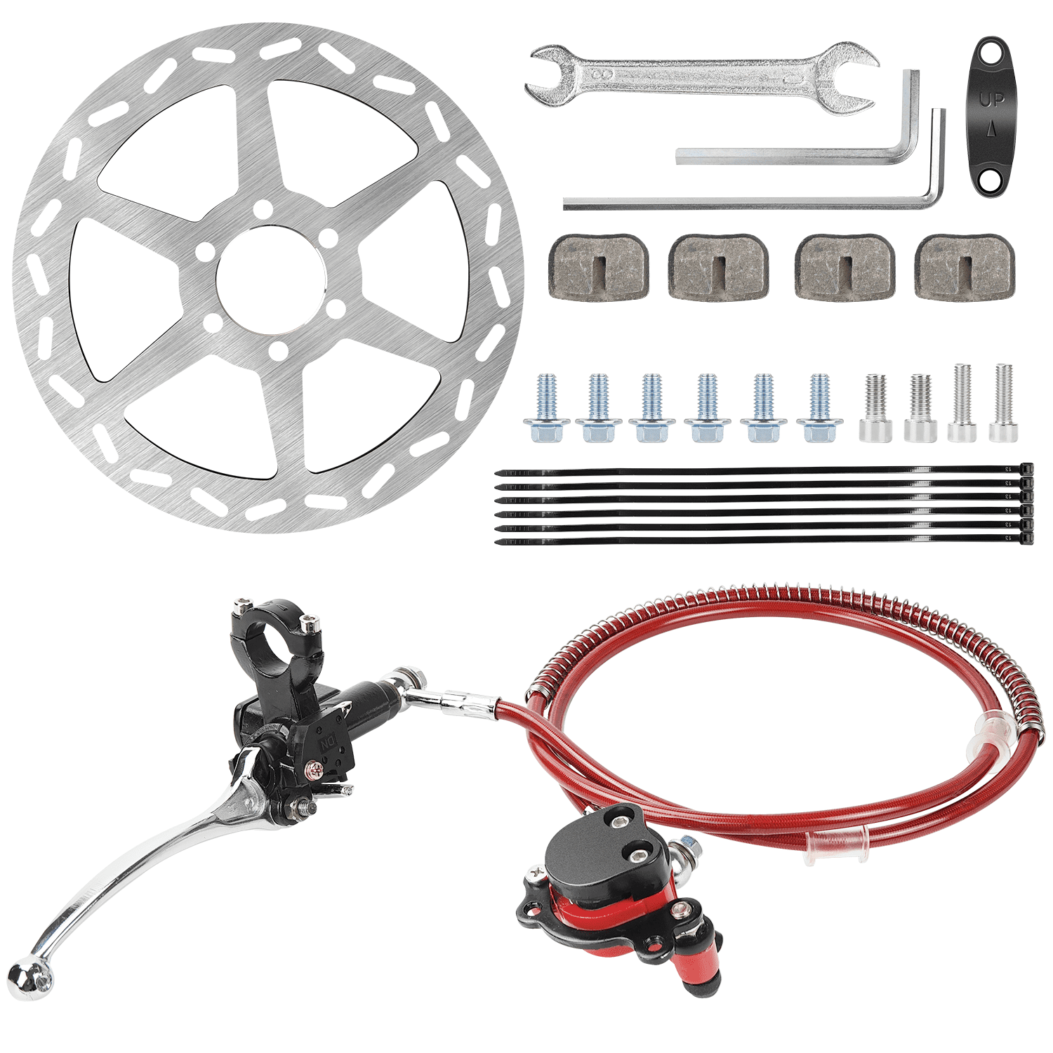 Upgraded Mini Bike Hydraulic Disc Brake Assembly Kit SENJWARM 7/8" Go ...