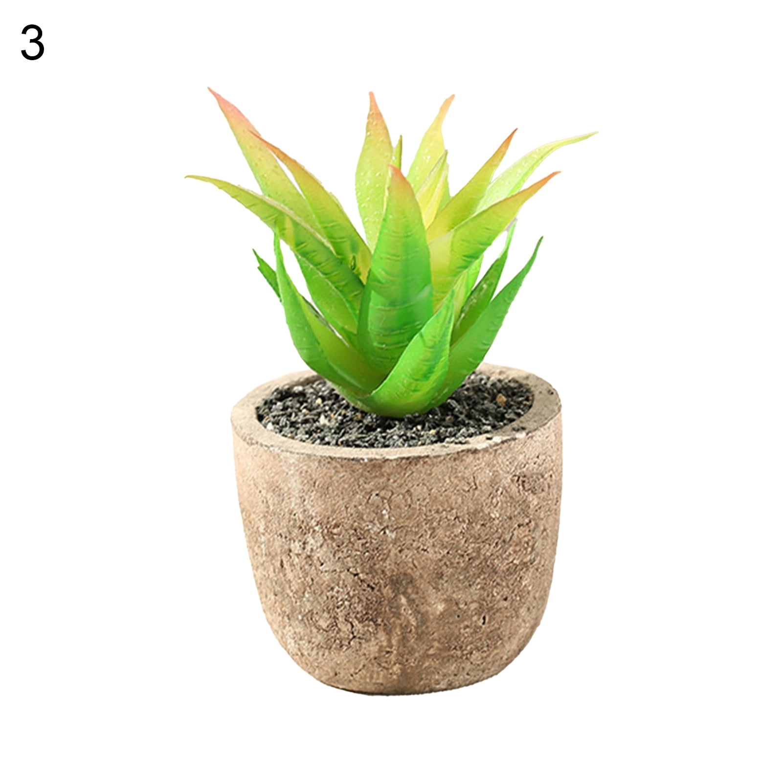 Upgraded Mini Fake Succulent Plants - 1 Set Potted Artificial ...