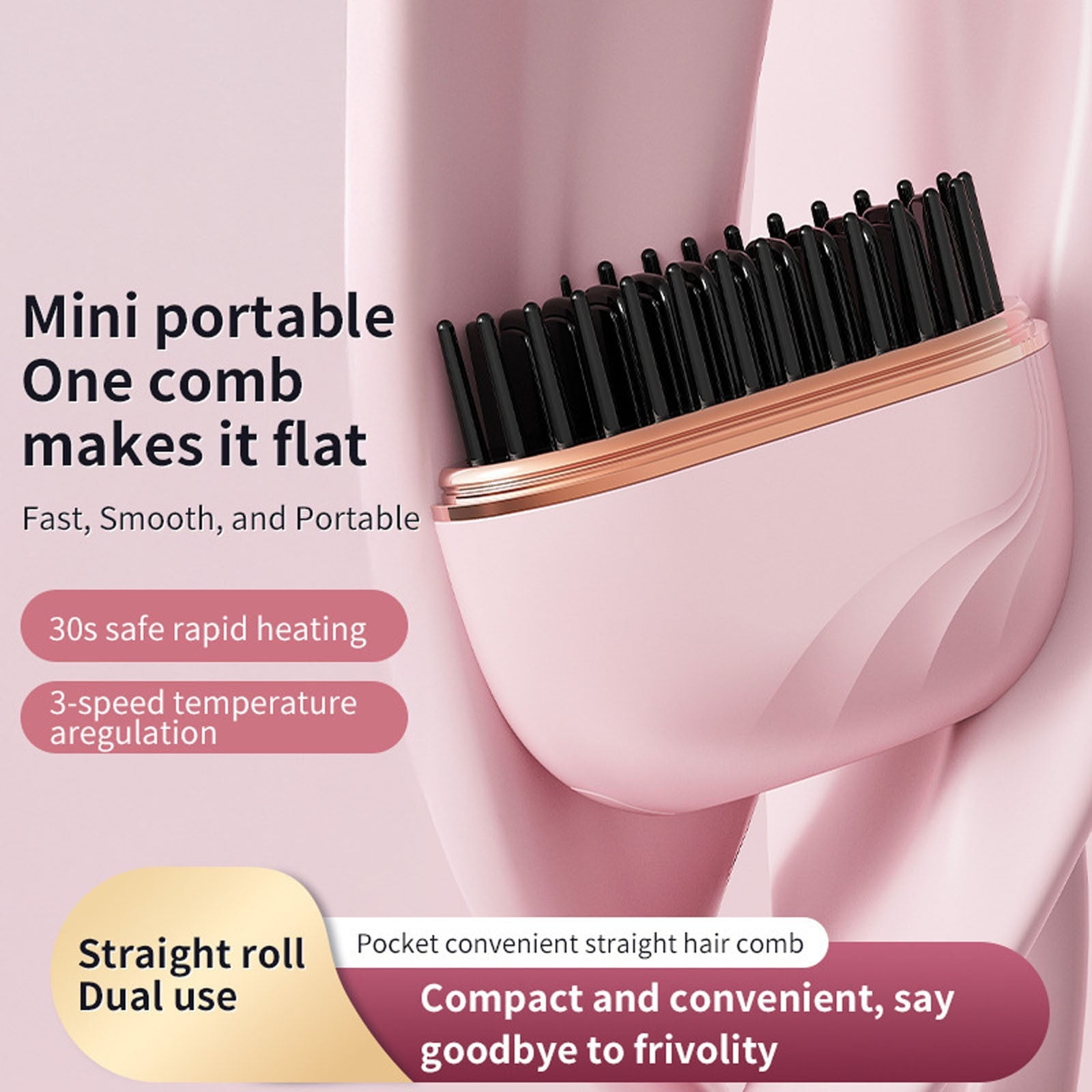 Upgraded Mini Hair Straightener Wireless Charging Hair Straightener ...