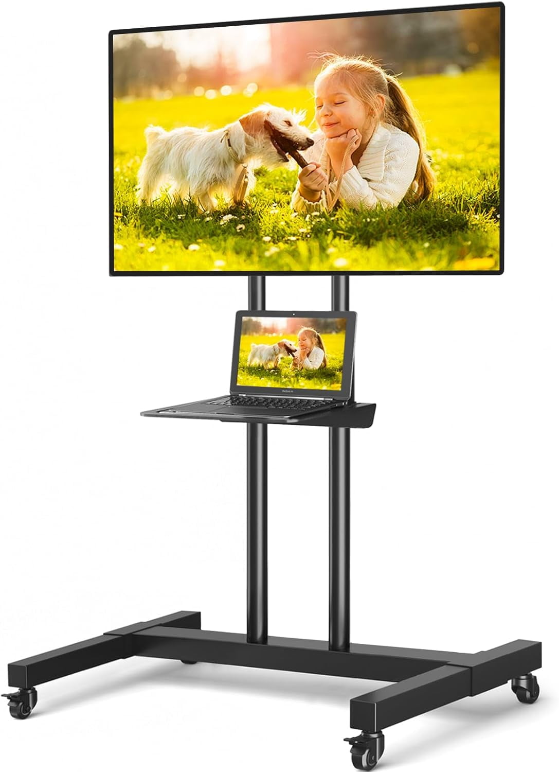 Upgraded Mobile TV Stand on Wheels for 32-80 inch Flat Screen/Curved ...