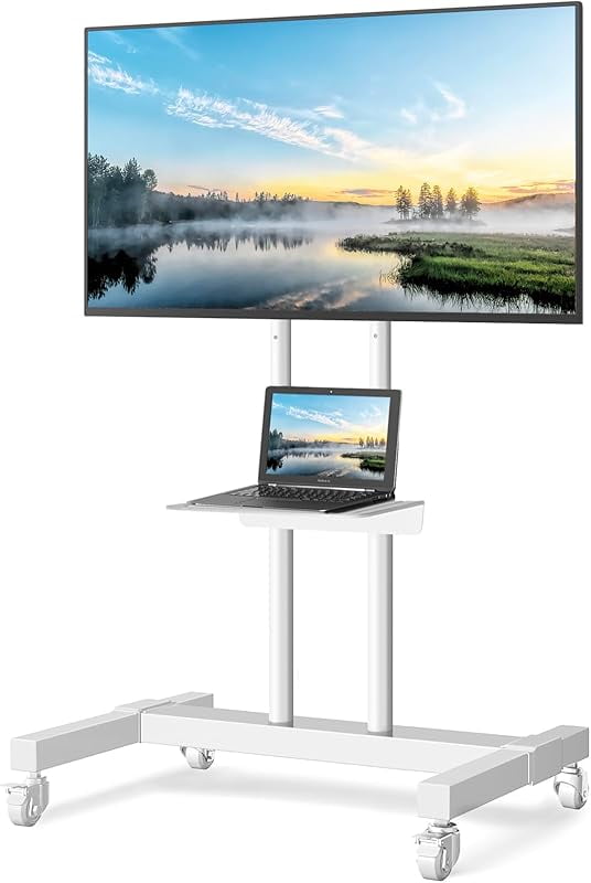 Upgraded Mobile TV Stand on Wheels for 32-80 inch Flat Screen/Curved ...