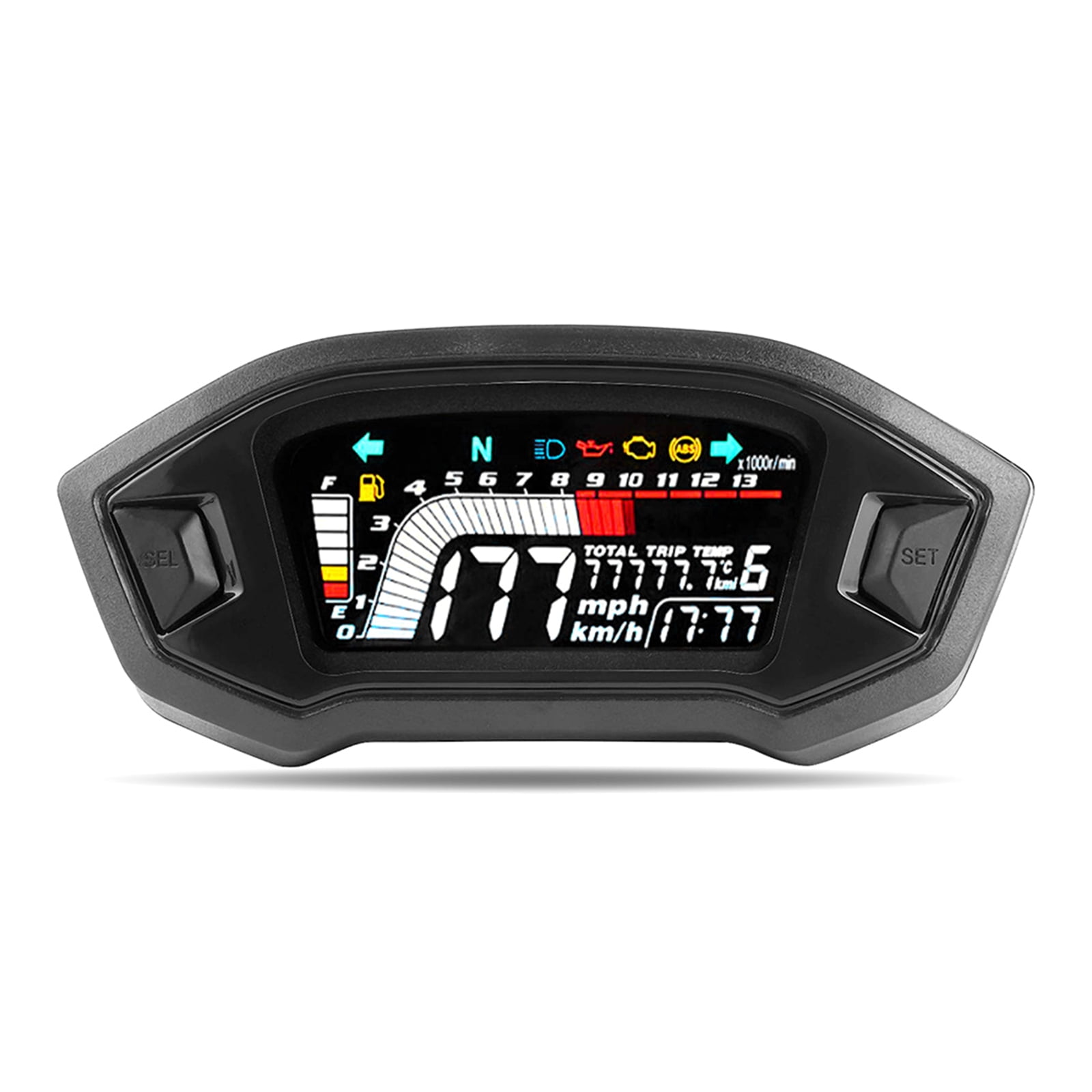 Upgraded Motorcycle Speedometer Odometer Tachometer RPM Speedometer ...