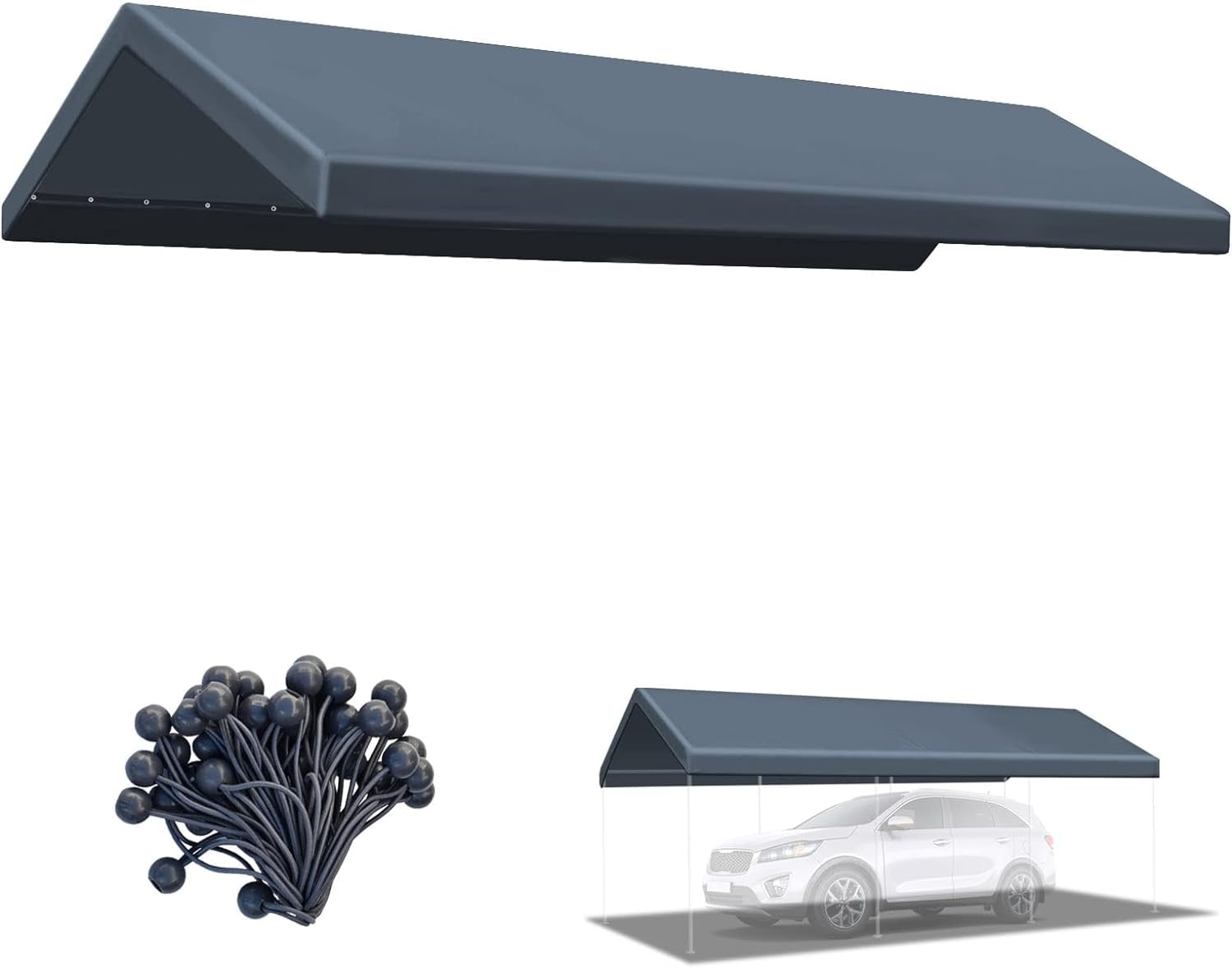 Upgraded Muliti Color Canopy ONLY 10'x20' Carport Replacement Canopy ...