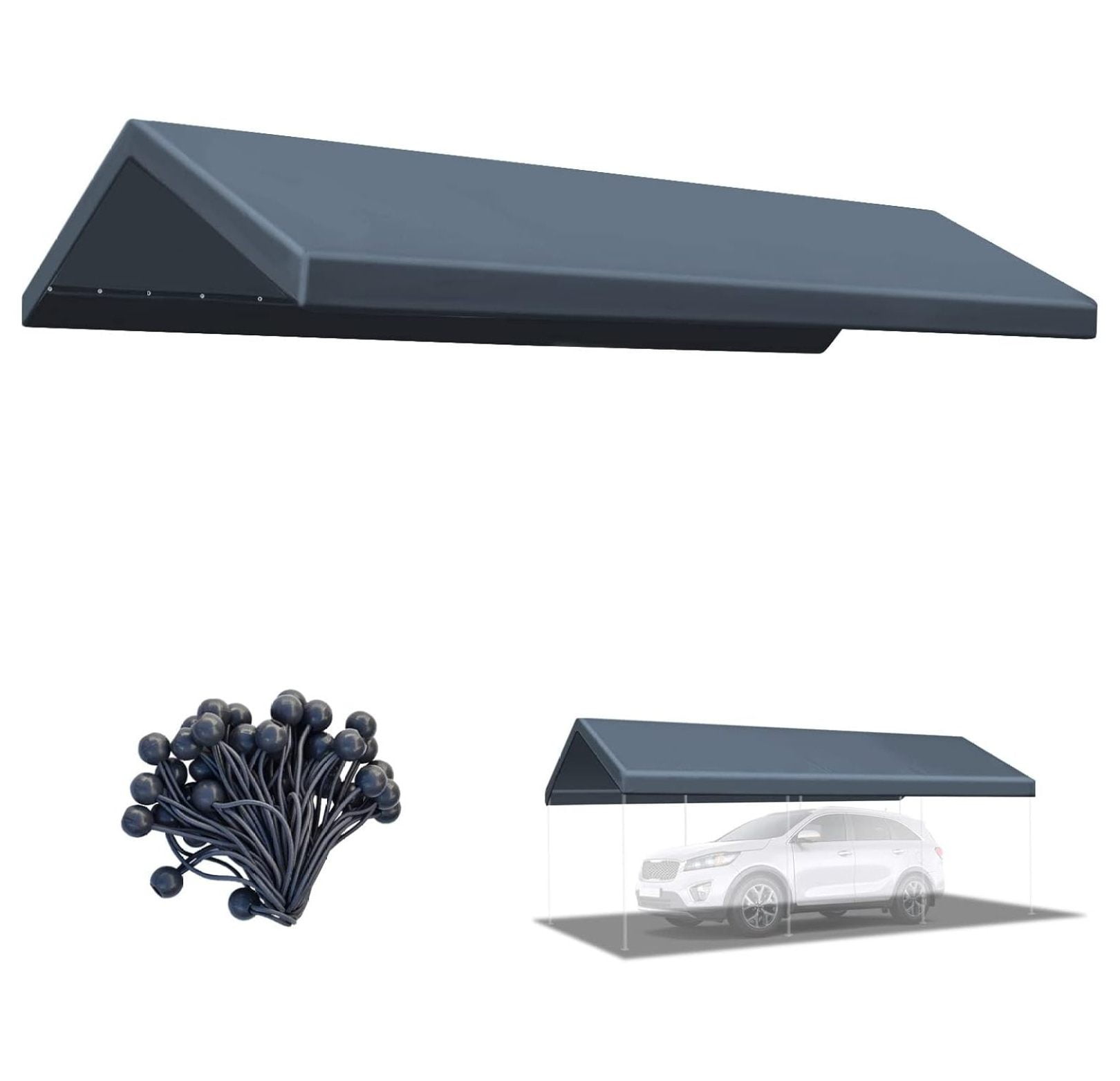 Upgraded Muliti Color Canopy ONLY 10'x20' Carport Replacement Canopy ...