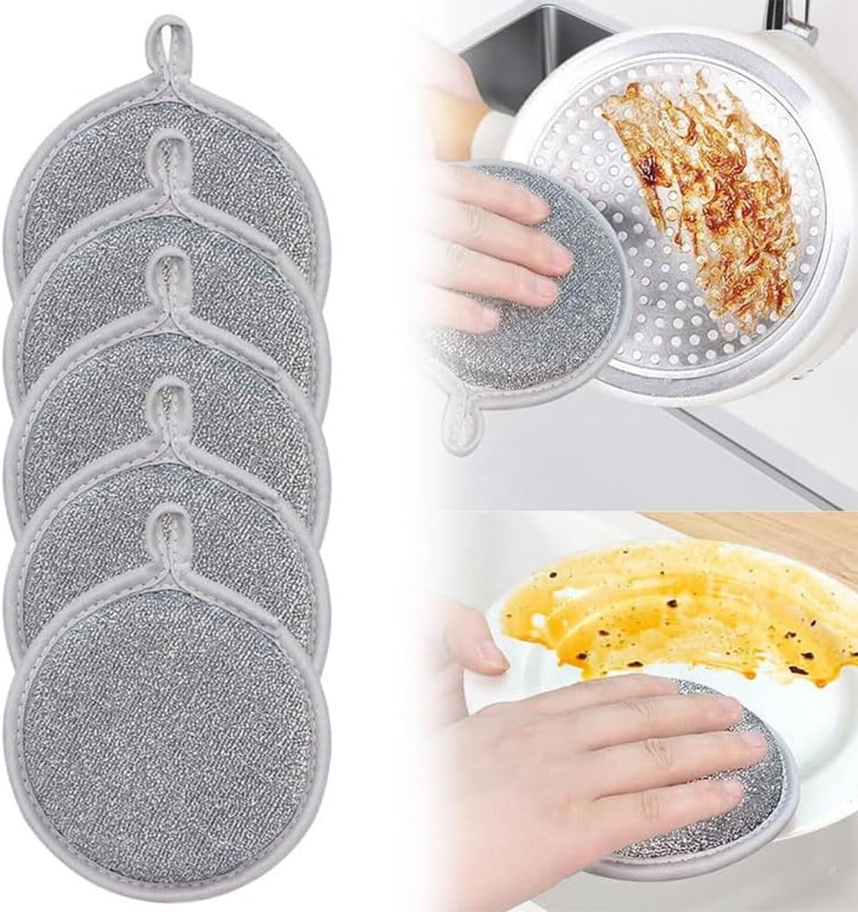 Upgraded Multifuctional Wire Dishwashing Rags for Wet and Dry, Round ...